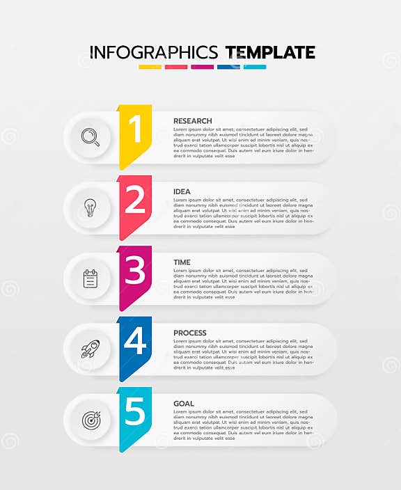 Business Infographic Template Process with Simple Geometry Square ...