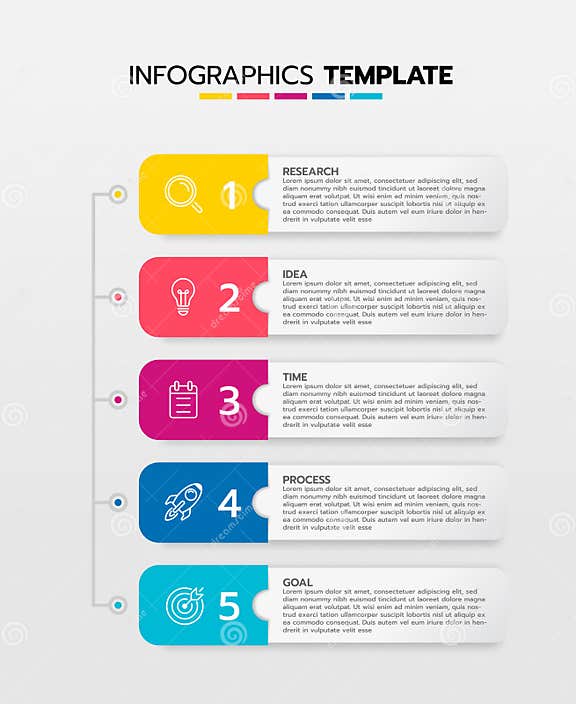 Business Infographic Template Process with Simple Geometry Square ...