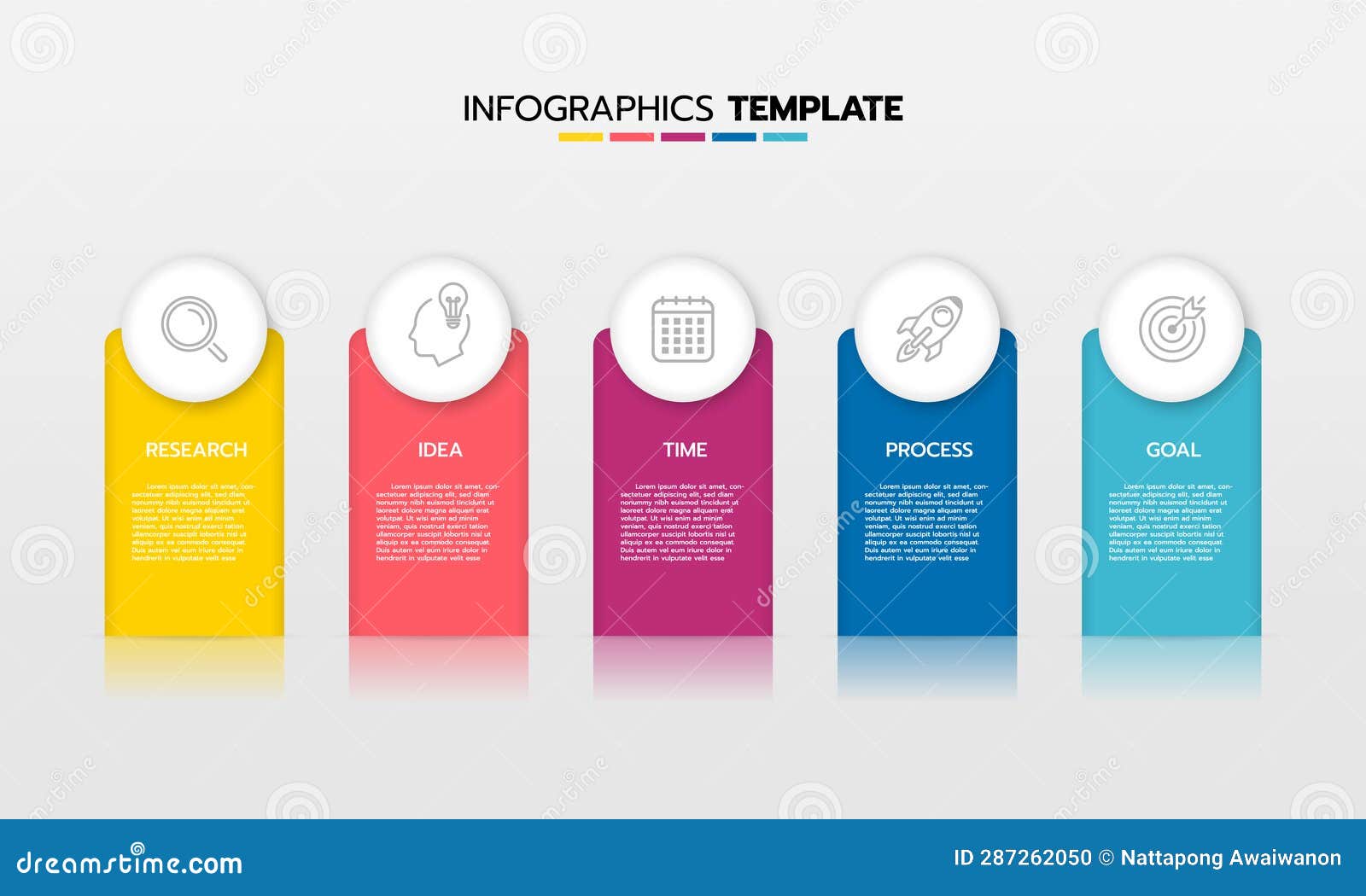 Business Infographic Template Process with Simple Geometry Square ...