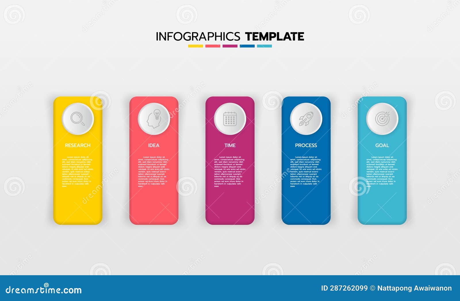 Business Infographic Template Process with Simple Geometry Square ...