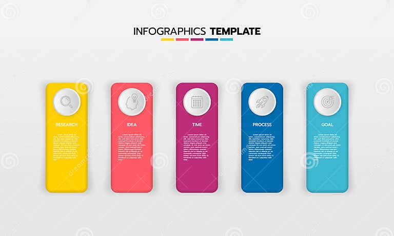 Business Infographic Template Process with Simple Geometry Square ...