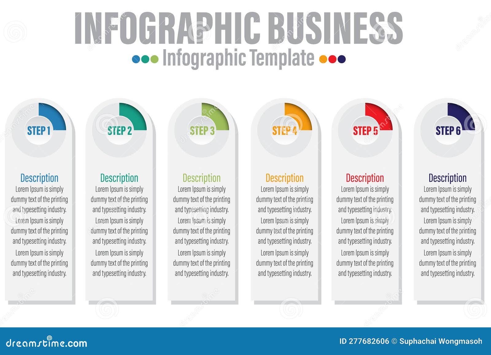Business Infographic Template Process with Simple Geometry Square ...