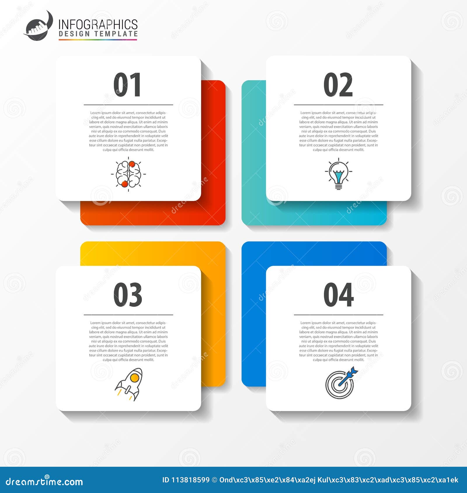 Business Infographic Template with 4 Steps. Square Stock Vector ... Business Infographic Template with 4 Steps. Square Stock Vector ...
