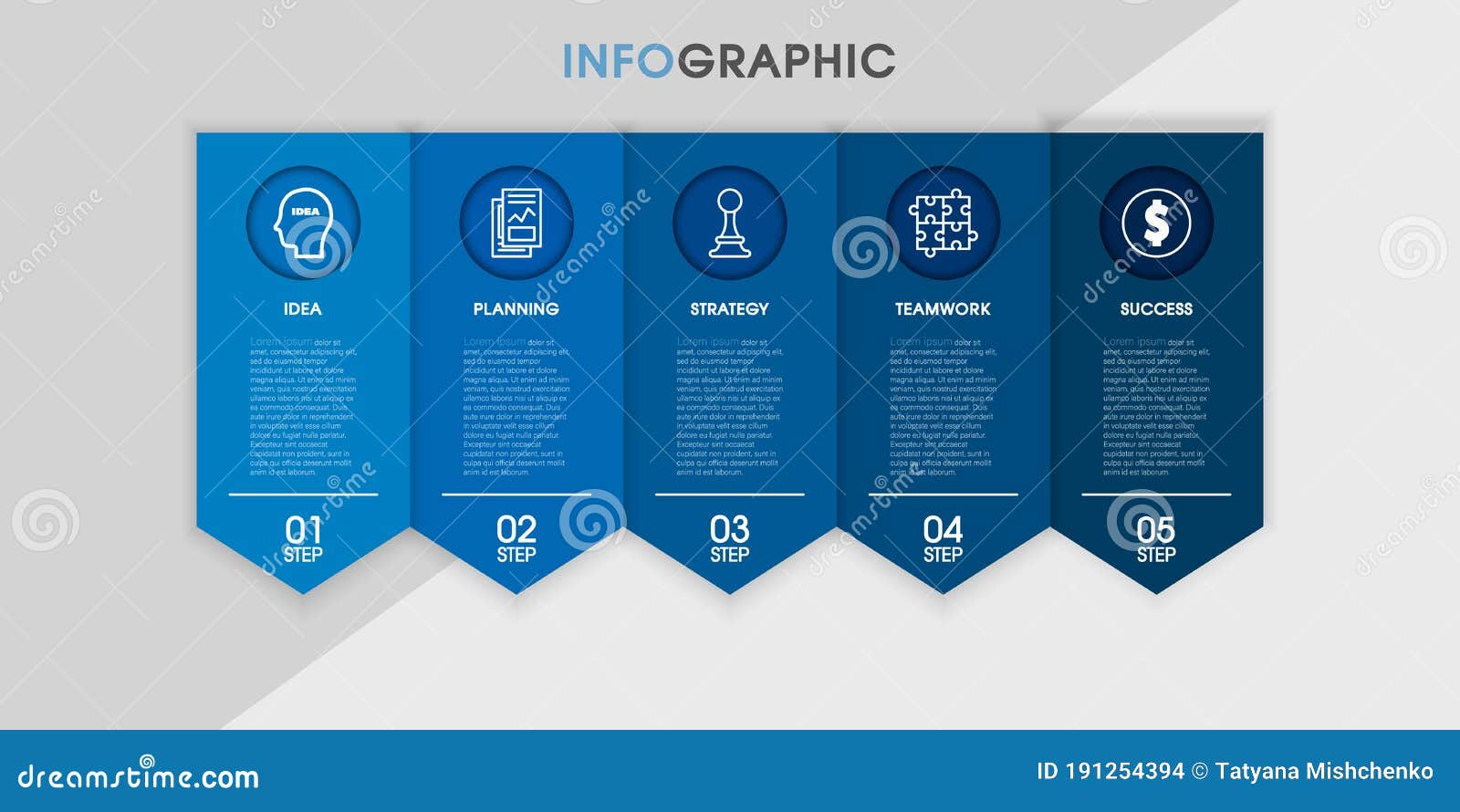 Business Infographic Template. Timeline with 5 Steps, Labels Stock ...
