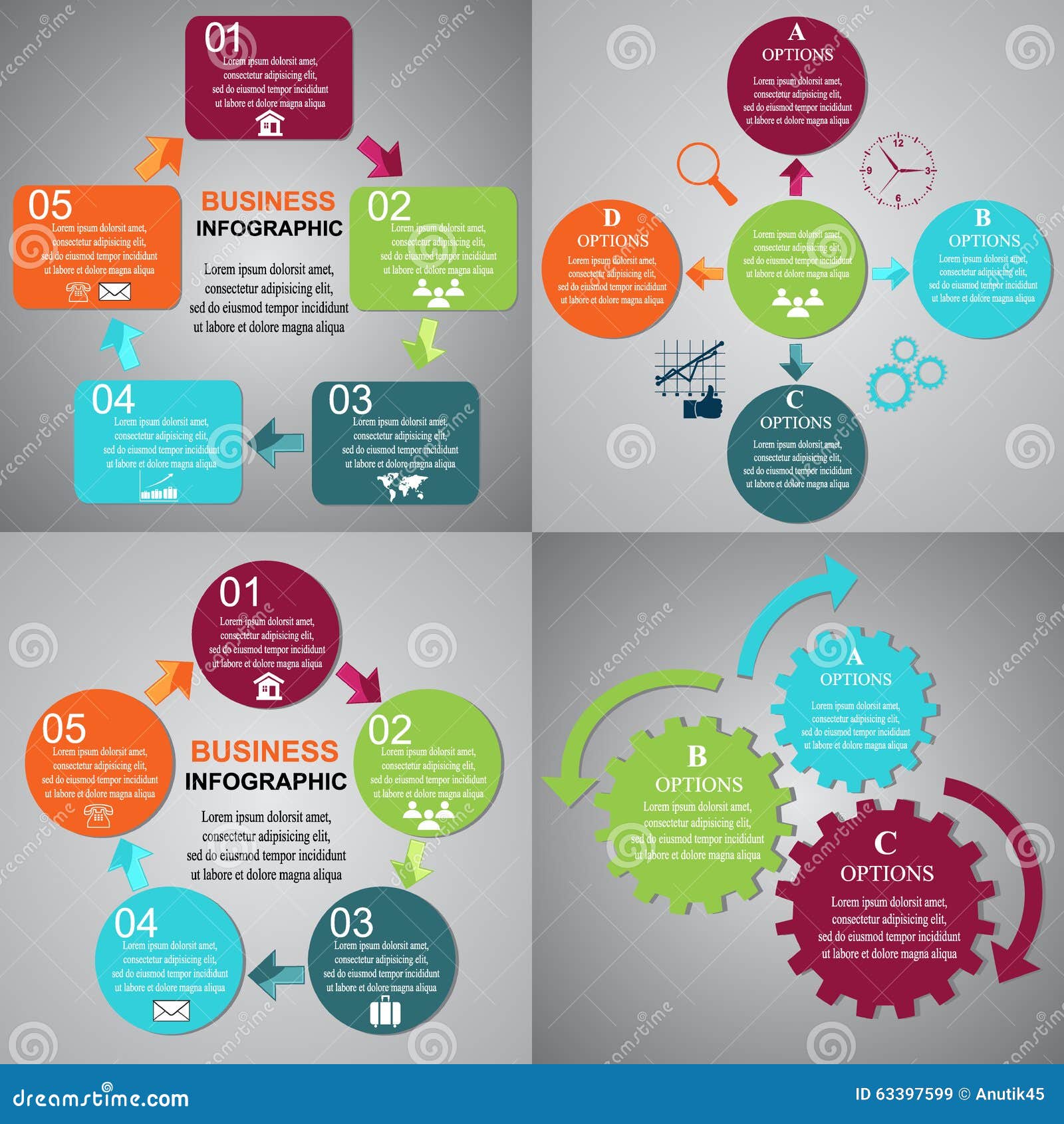 Business, Infographic, Templates, Clip Art Stock Vector - Illustration ...