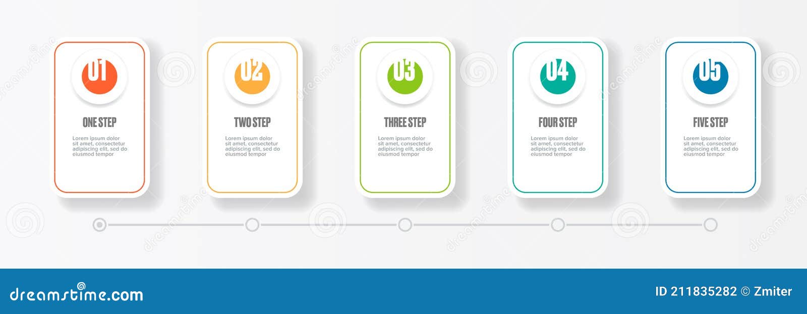 Business Infographic Thin Line Process with Square Template Design with ...