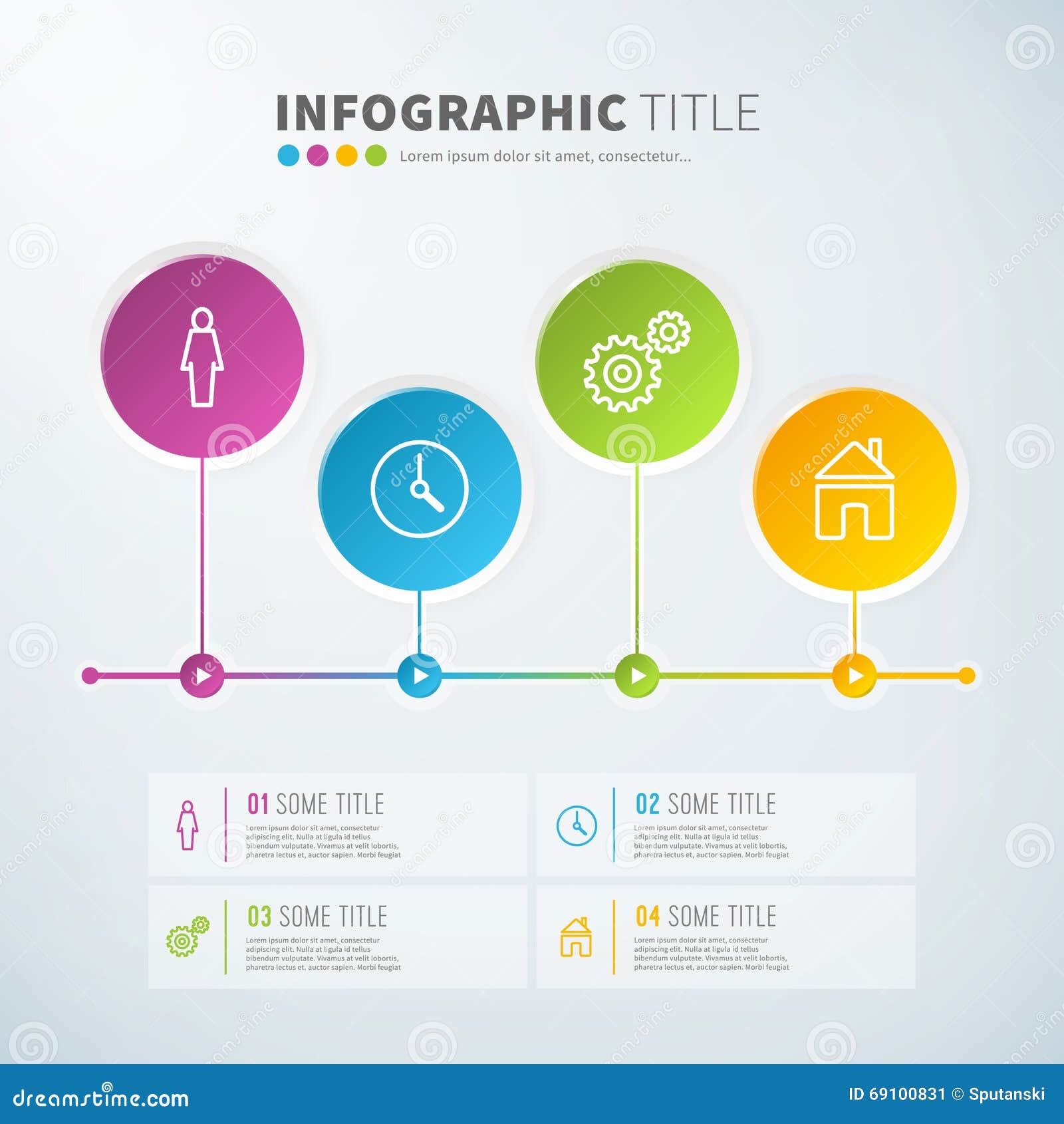 Business Infographic Time Line Chart Statistics with Icons Stock Vector ...