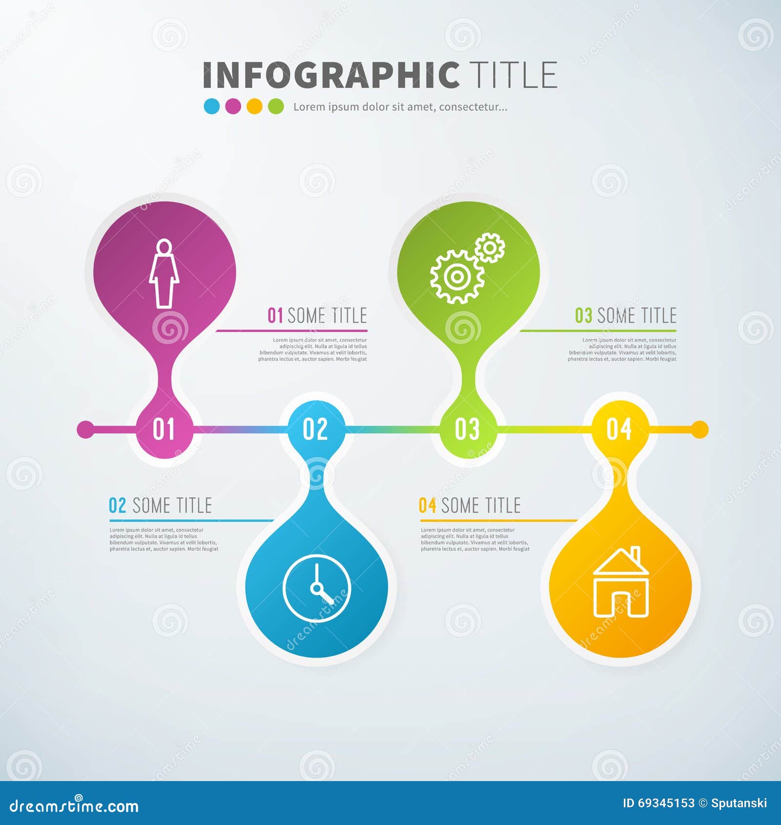 Business Infographic Time Line Chart Statistics with Icons Stock Vector ...