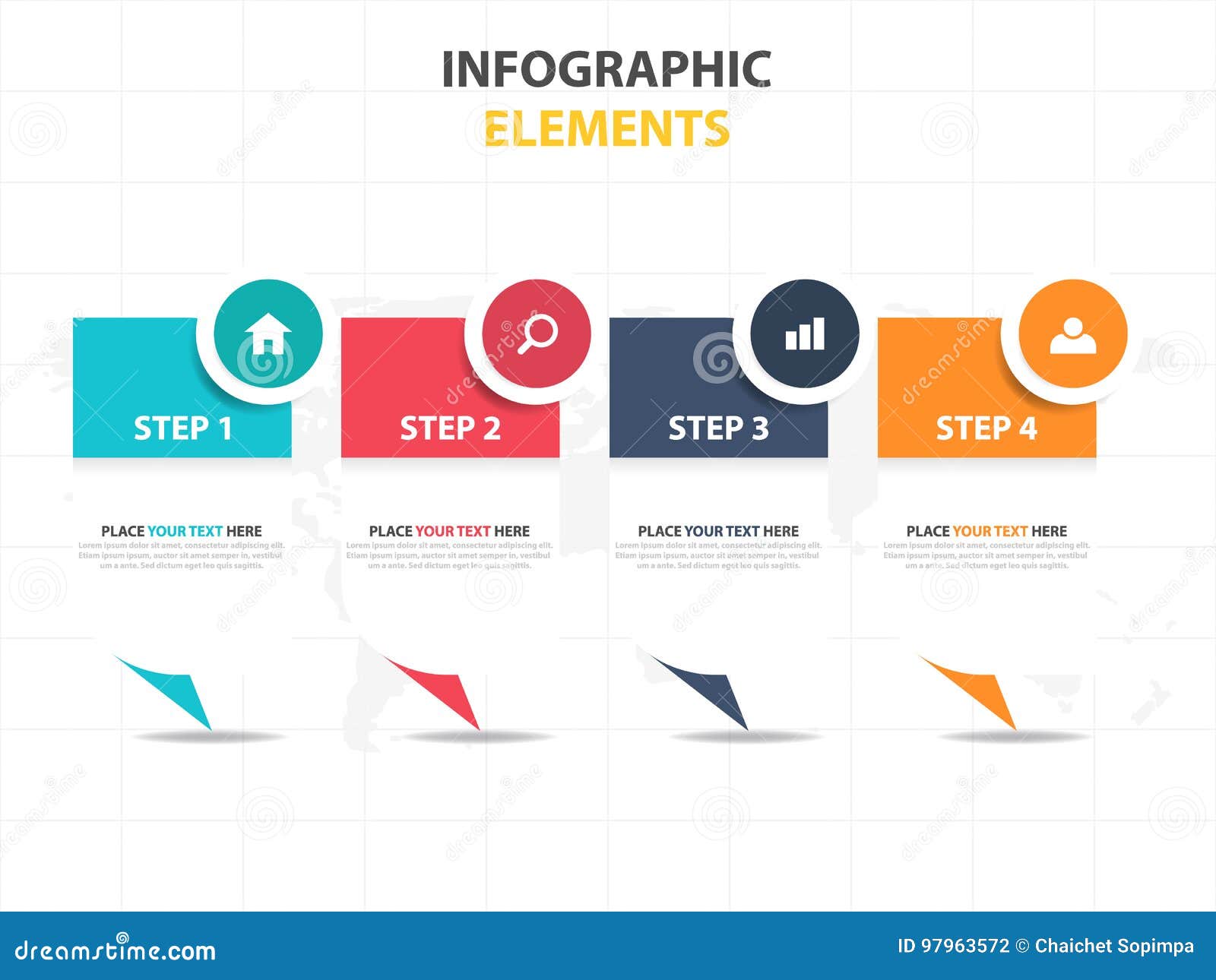 Business Infographic Timeline Process Template, Colorful Banner Text ...