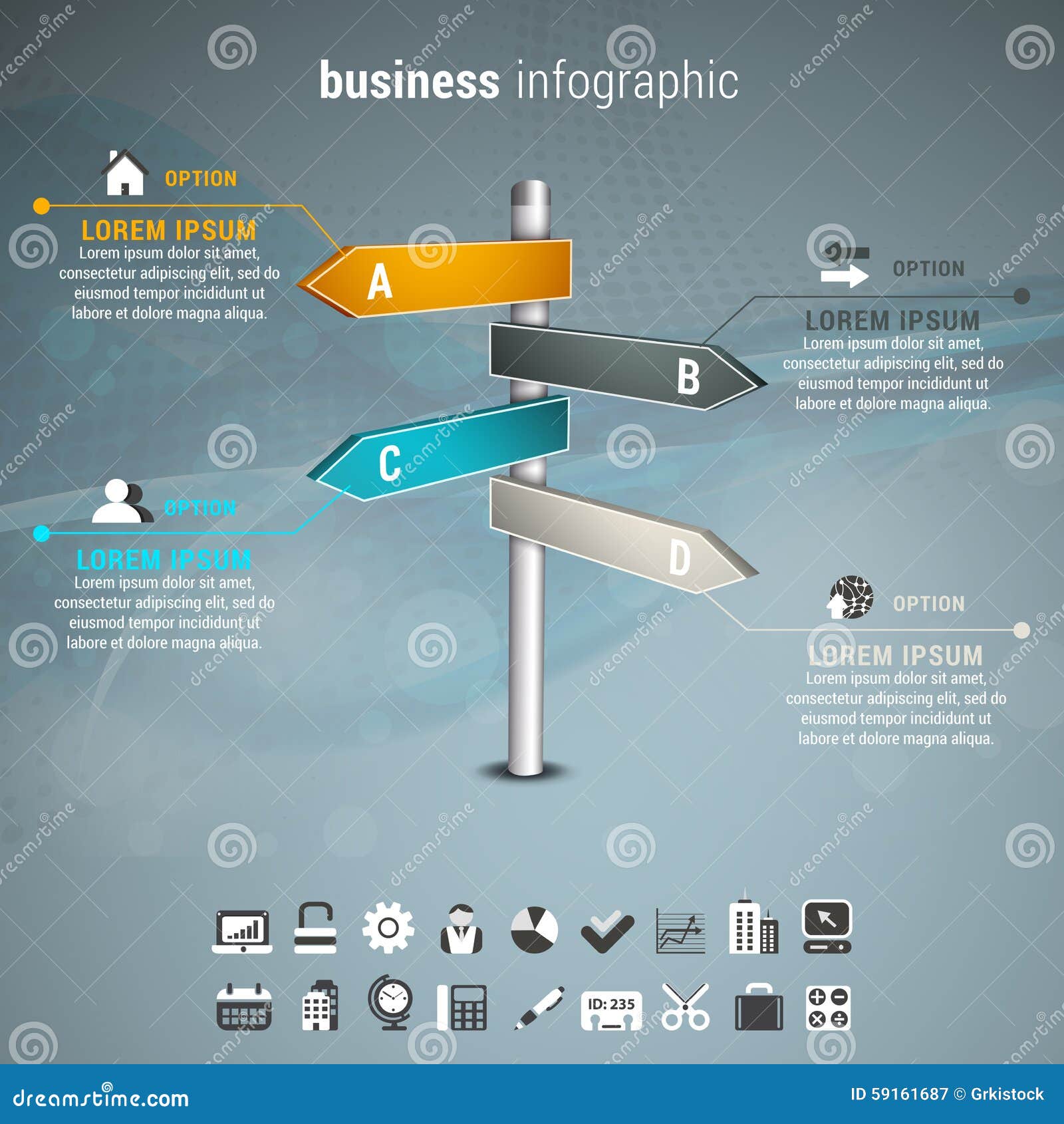 Business Infographic stock vector. Illustration of step - 59161687