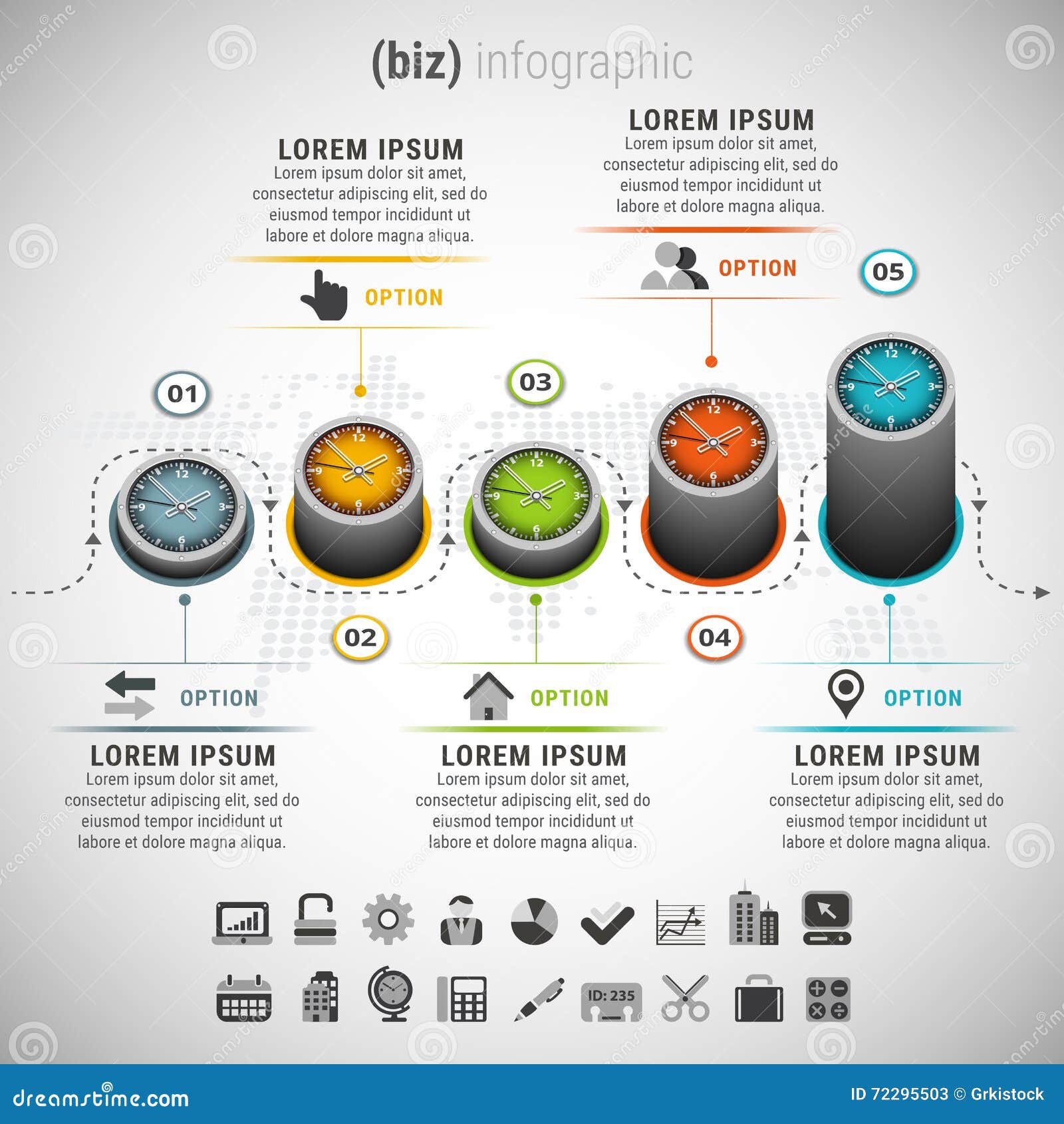Business Infographic stock vector. Illustration of clock - 72295503