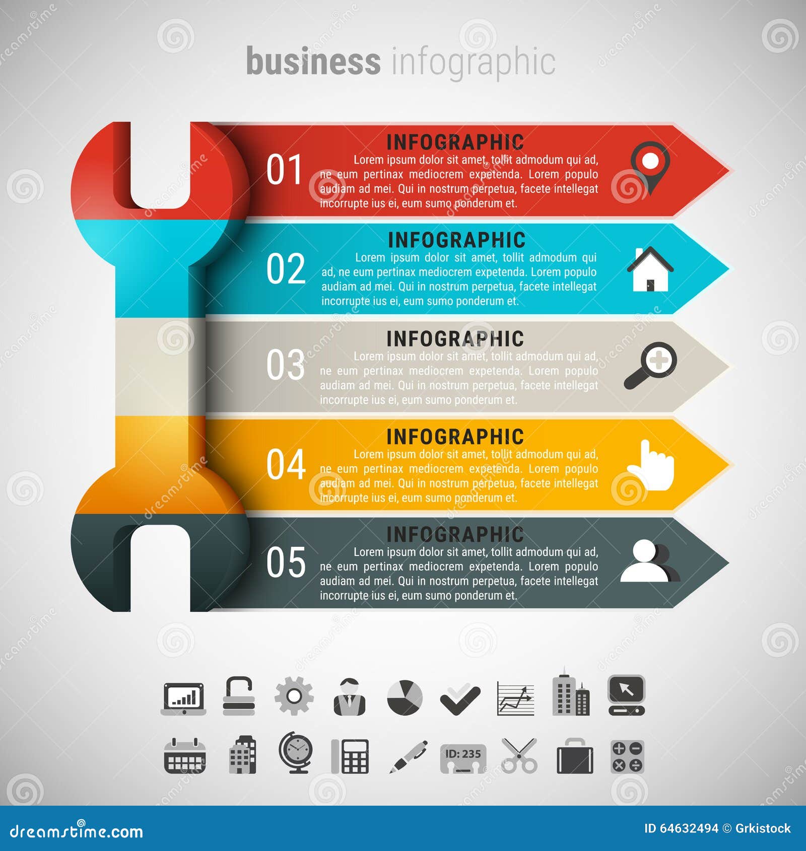 Business Infographic stock vector. Illustration of design - 64632494