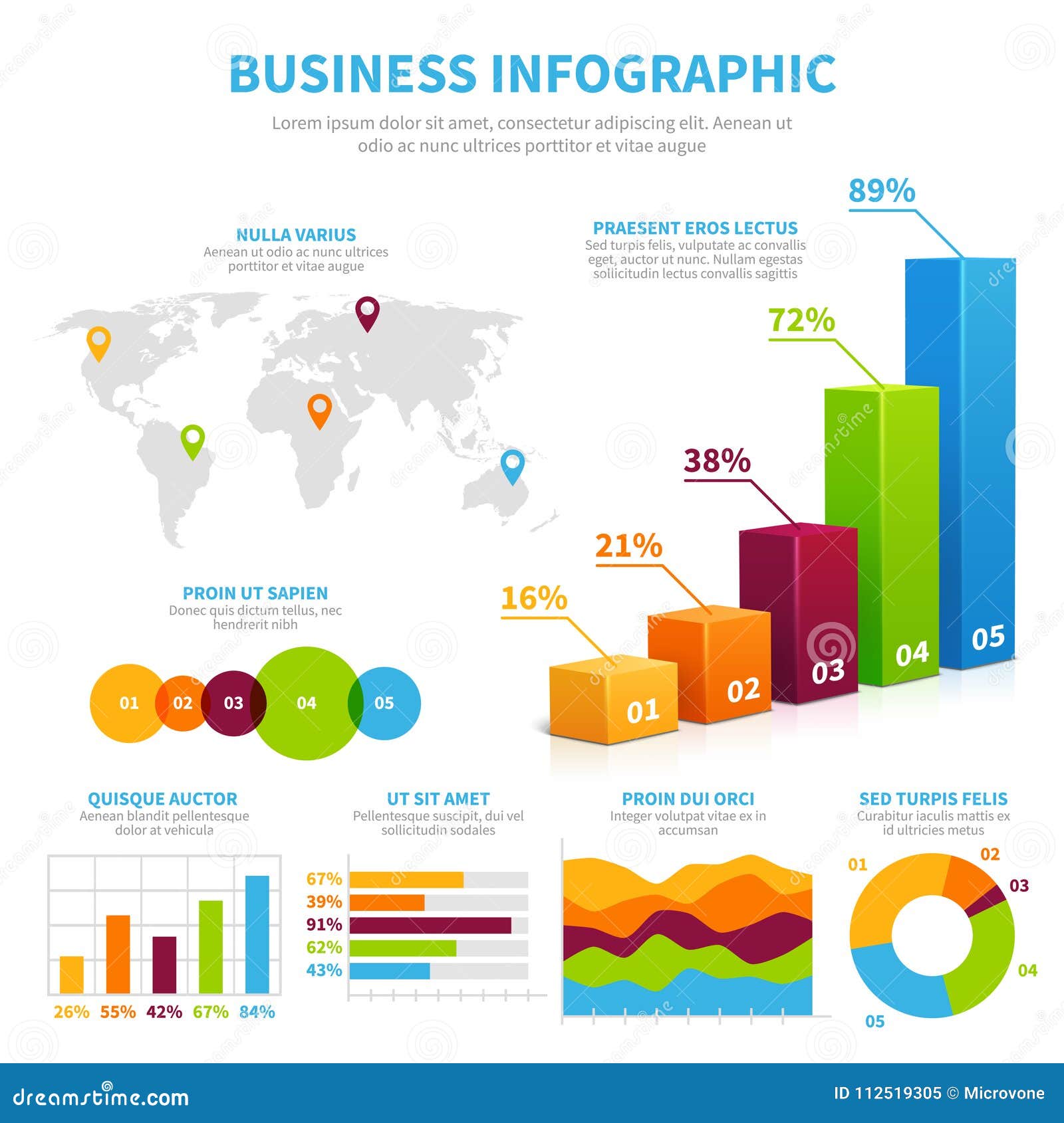 Business Infographic Vector Template with 3d Chart, Graphs and Diagrams ... Business Infographic Vector Template with 3d Chart, Graphs and Diagrams ...