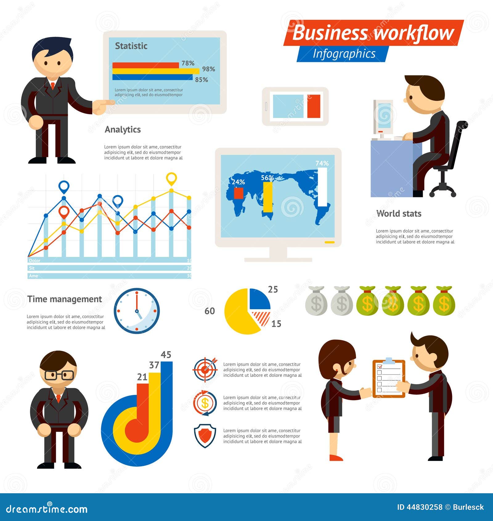 Business Infographic Workflow Illustration Stock Vector - Illustration ...