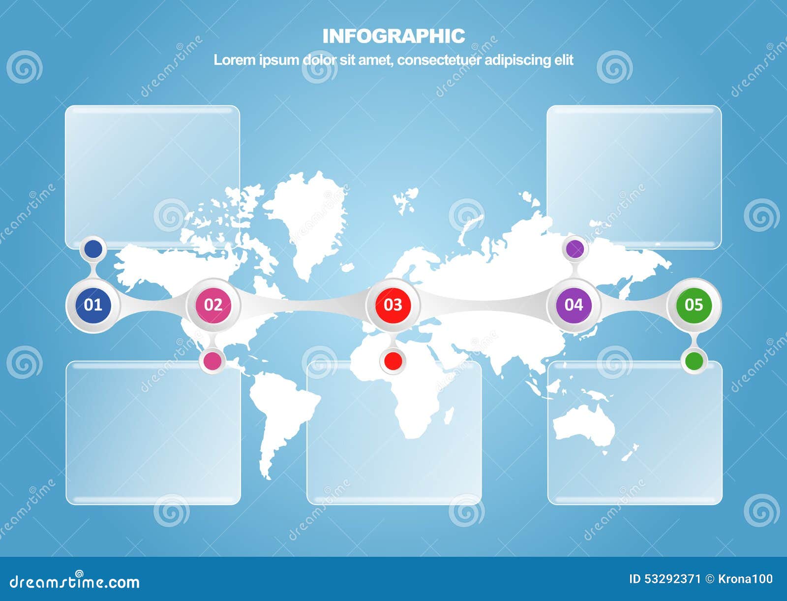 Business Infographic 5 of 6 with World Map Stock Vector - Illustration ...