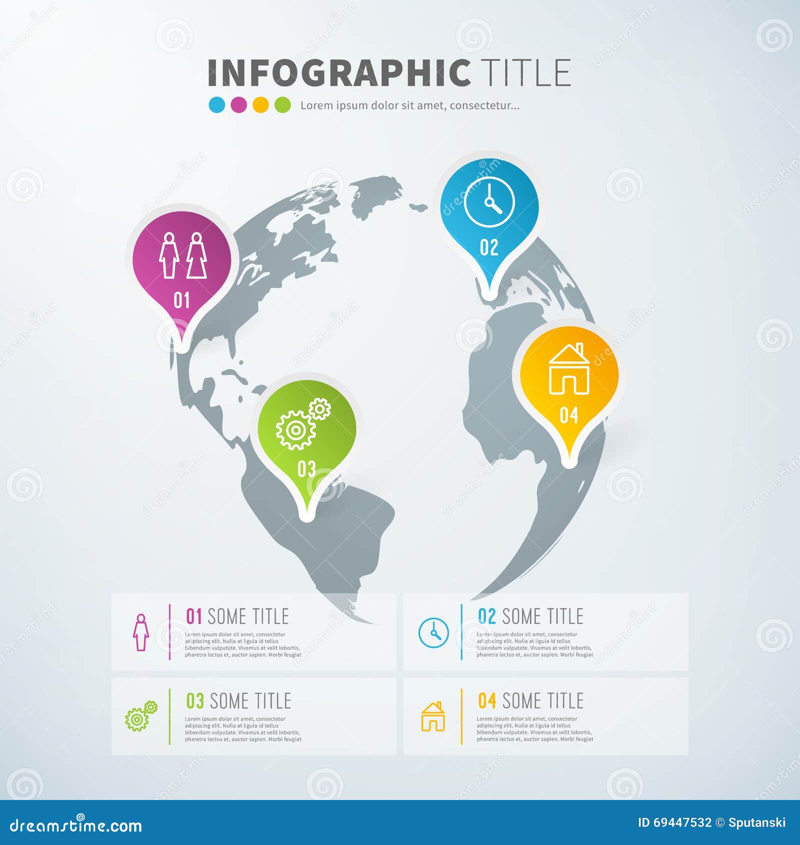 Business Infographic World Statistics with Icons Stock Vector ...