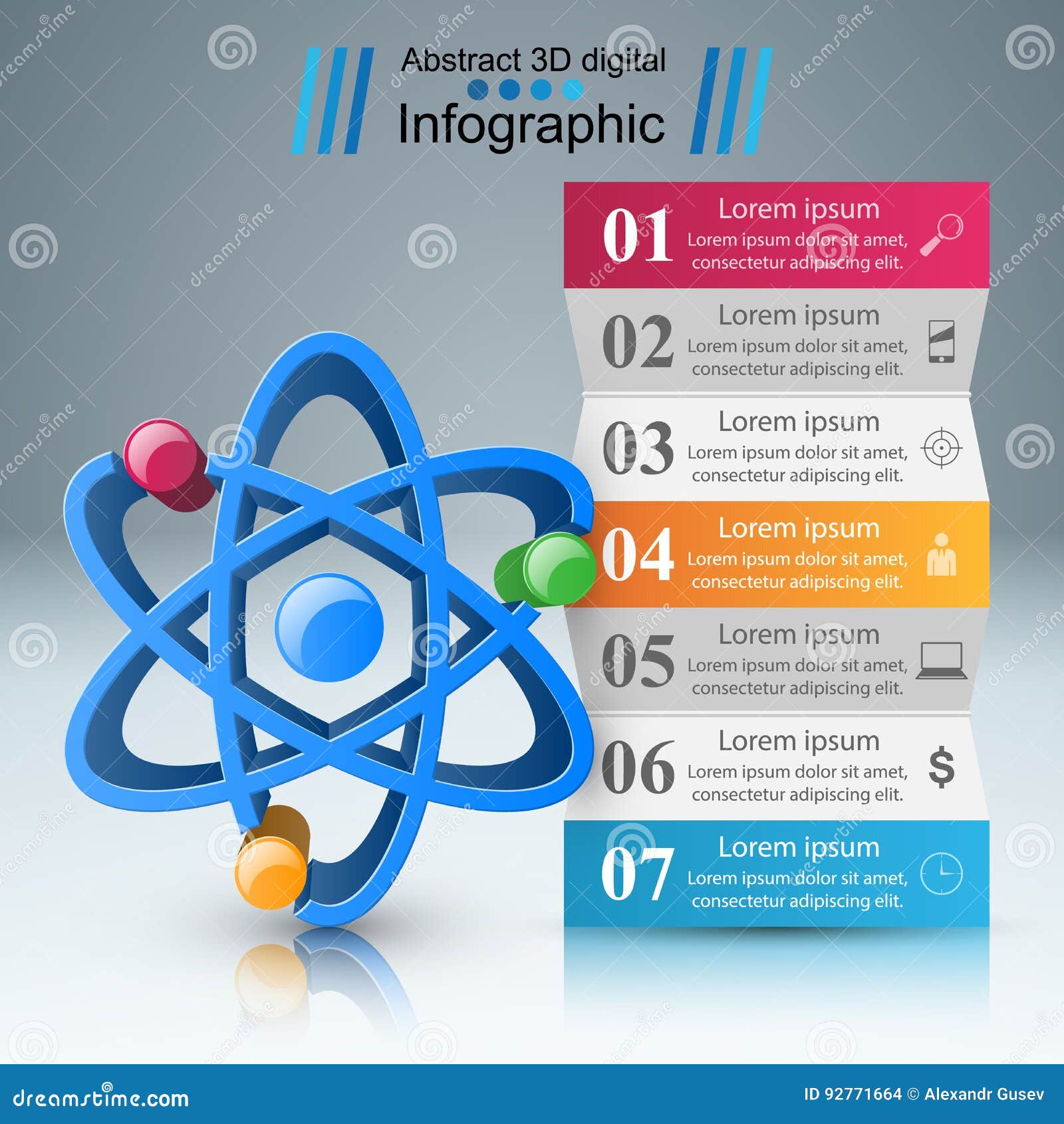Business Infographics. Atom Icon. Stock Vector - Illustration of ...
