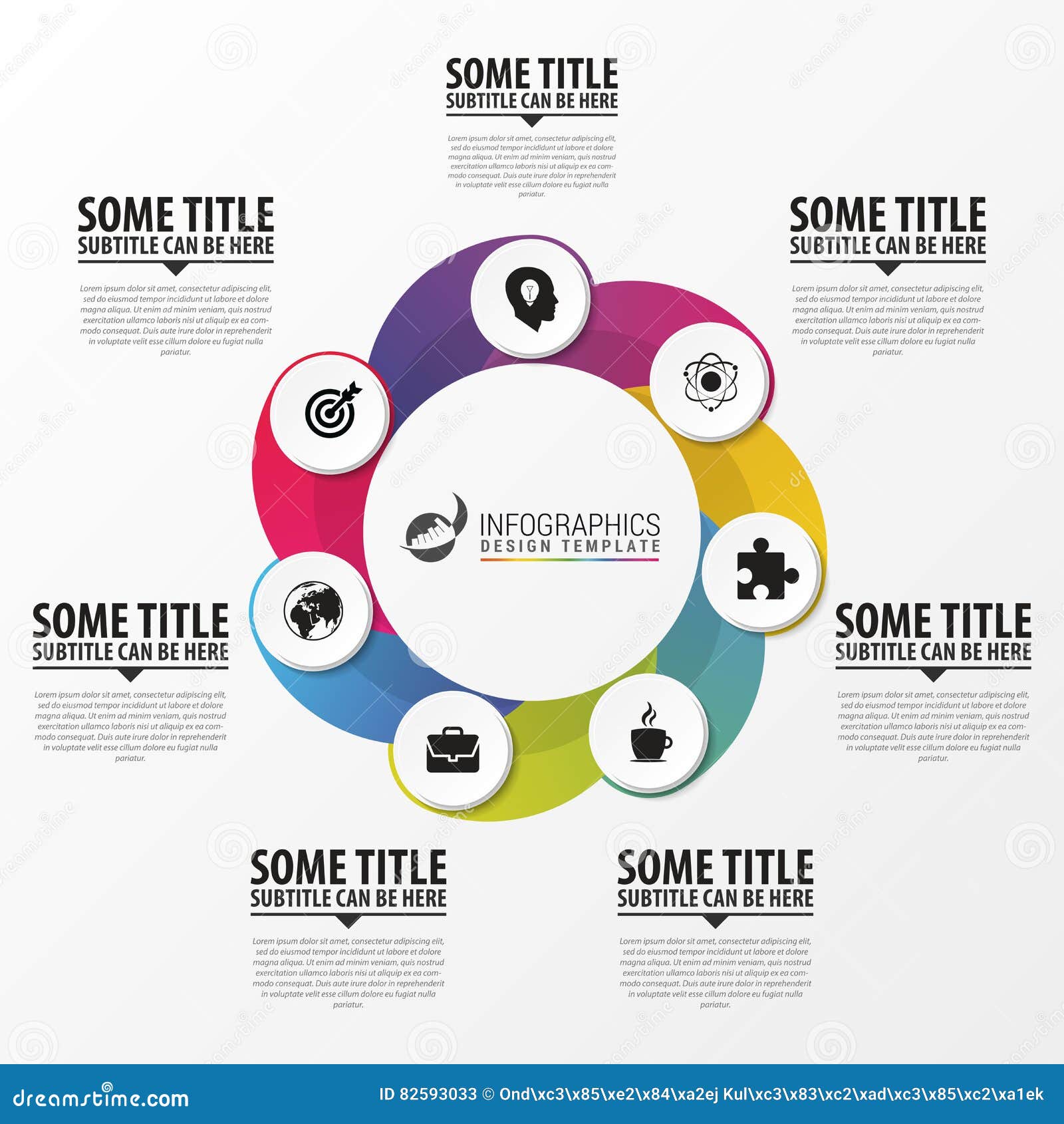 Circular Infographic Timeline With Five Steps Vector Illustration ...