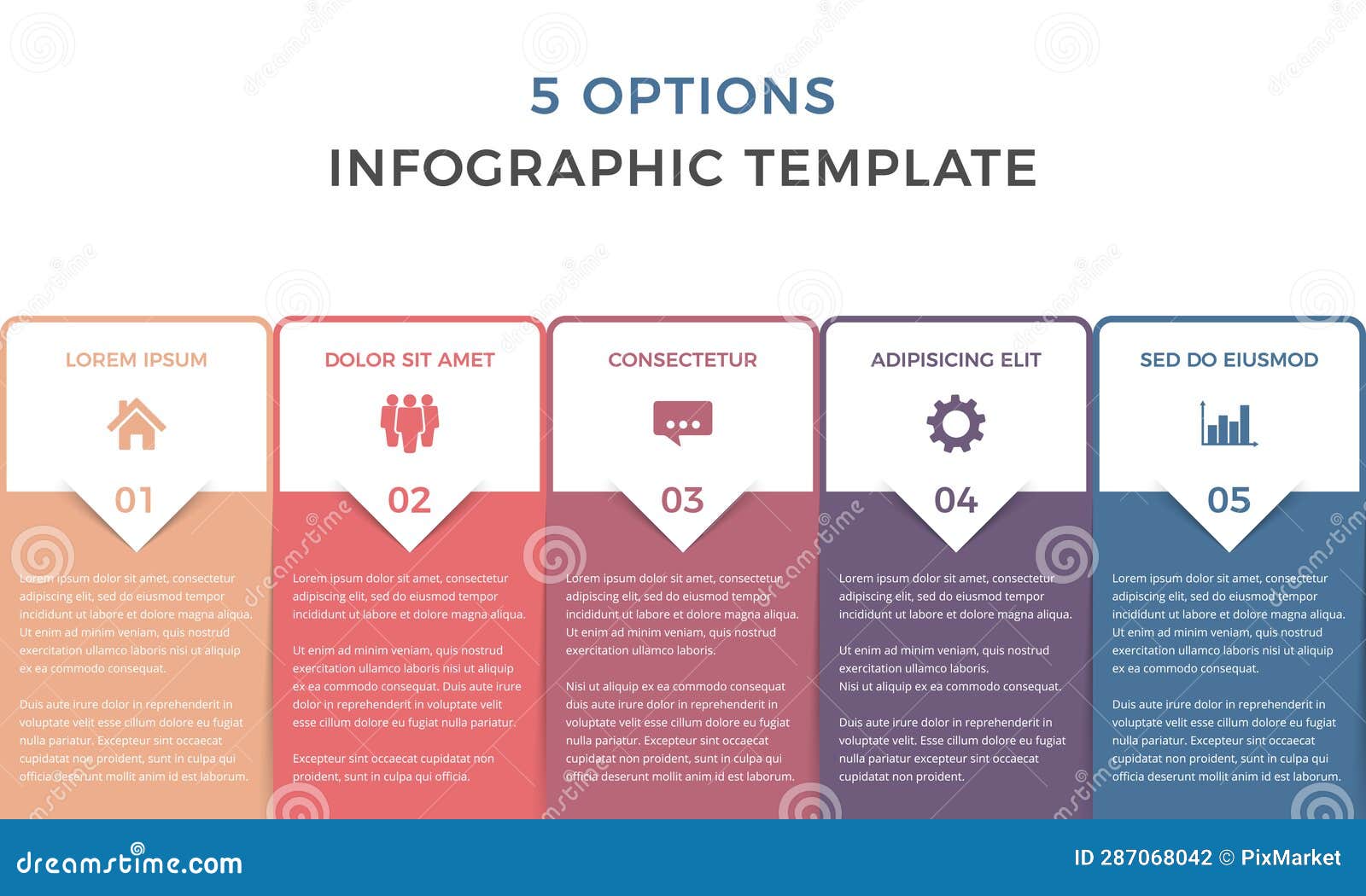 Business Infographics - 5 Elements Stock Vector - Illustration of ...