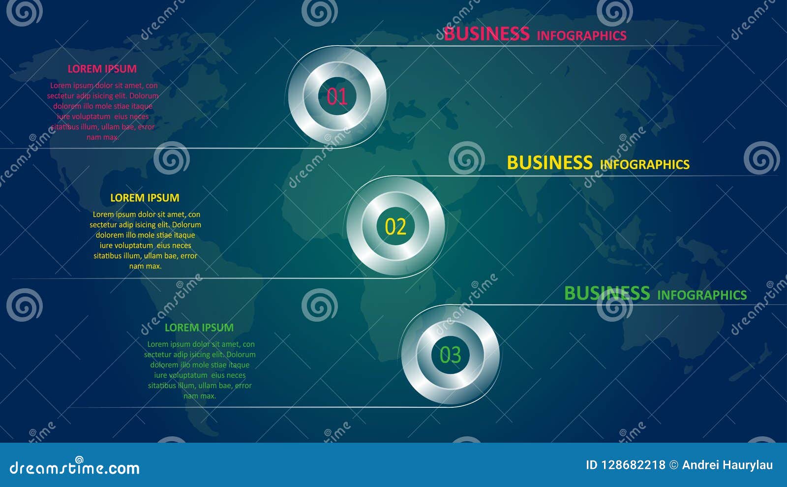 Business Infographics in the Form of Colored Arrows with Text and Icons ...