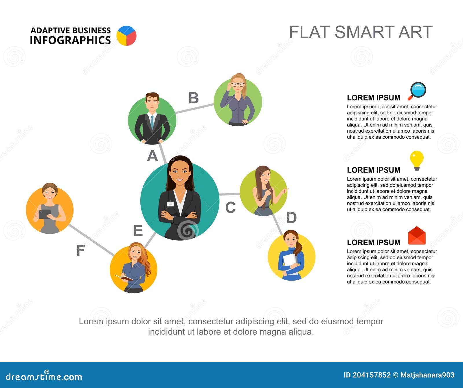 Business Infographics Hierarchy Chart for Business Staff Concept Stock ...