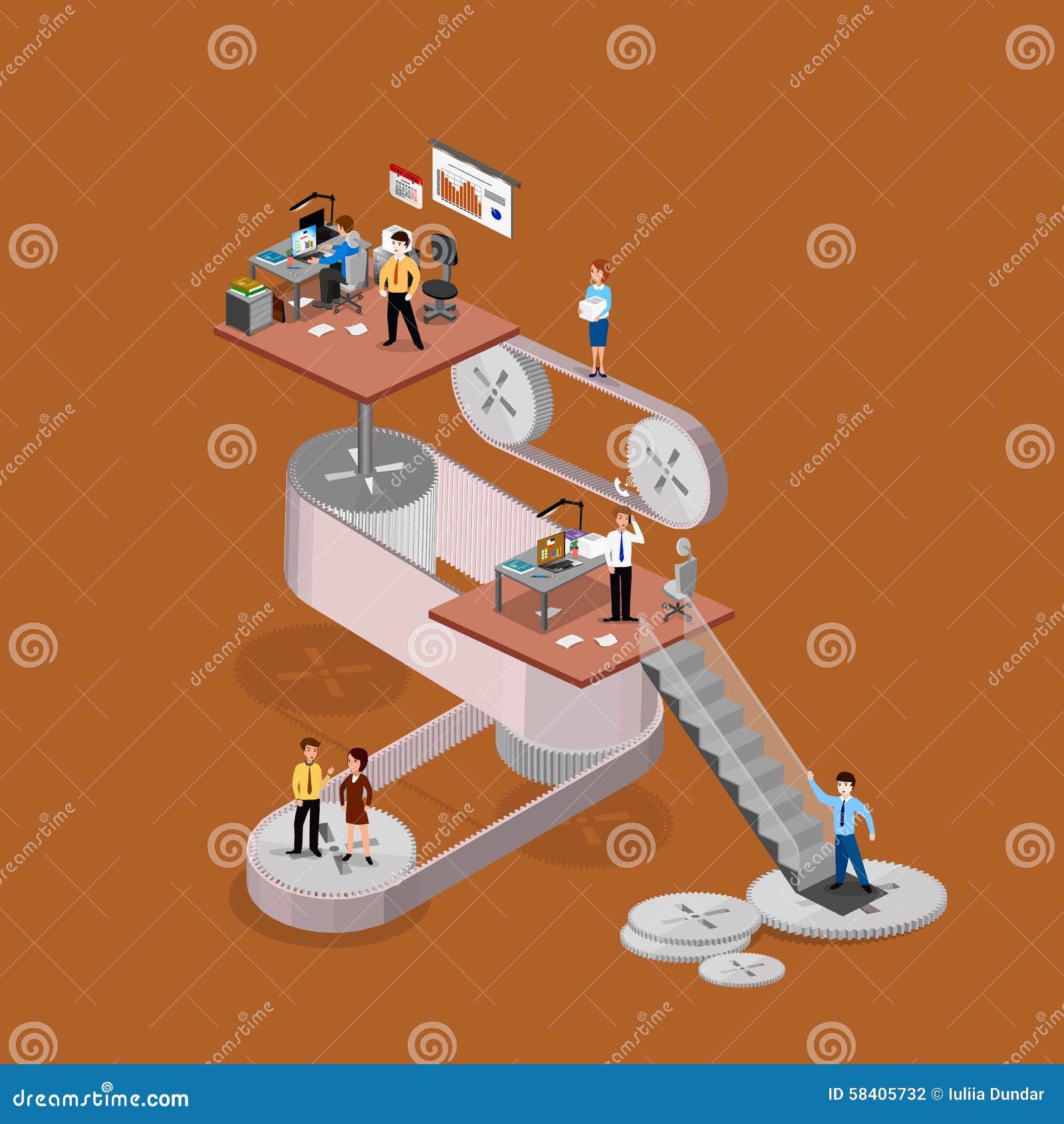 Business Infographics Isometrics Stock Illustration - Illustration of ...