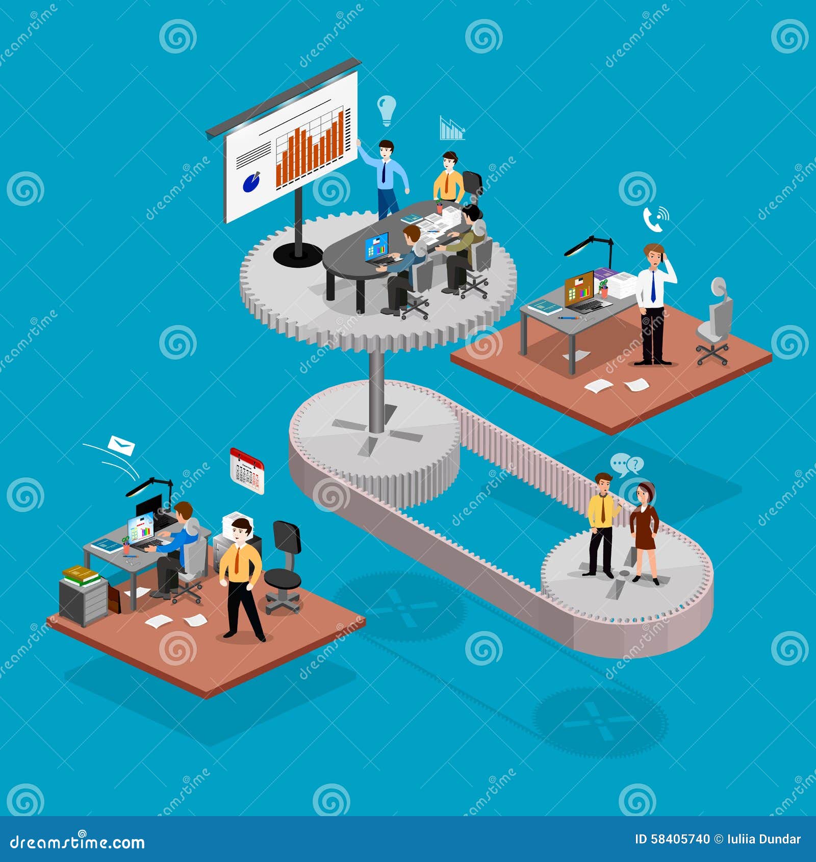 Business Infographics Isometrics Stock Illustration - Illustration of ...