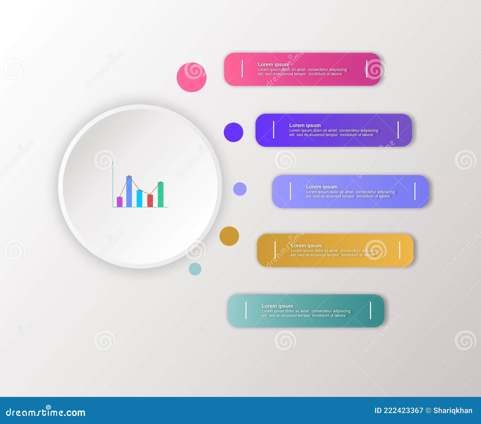 Business Infographics Modern Theme Template with Text Placeholders and ...
