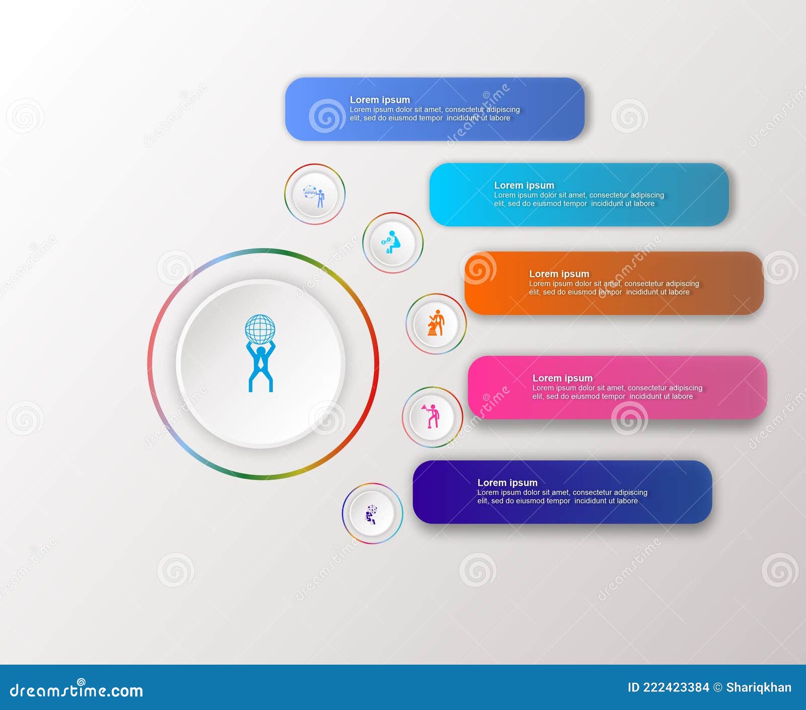 Business Infographics Modern Theme Template with Text Placeholders and ...