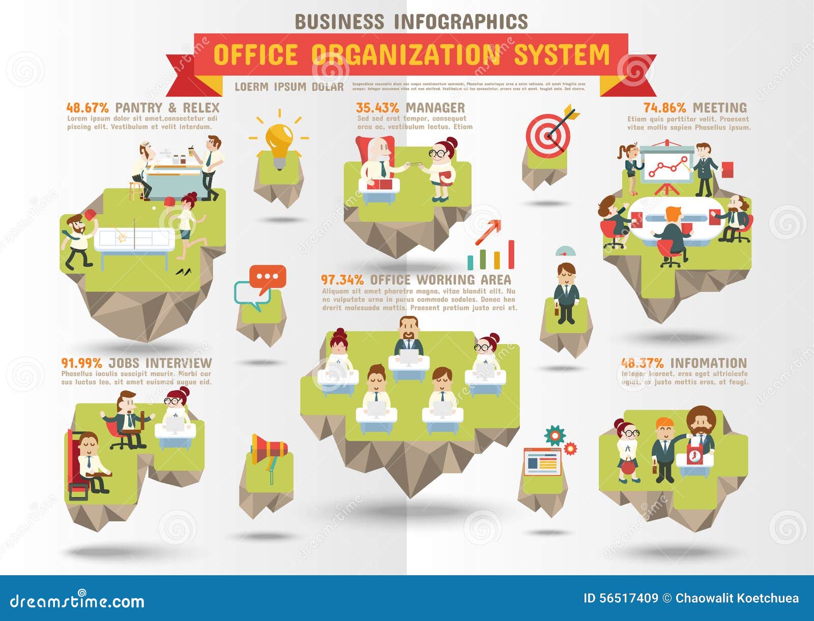 Business Infographics, Office Organization System. Stock Vector ...