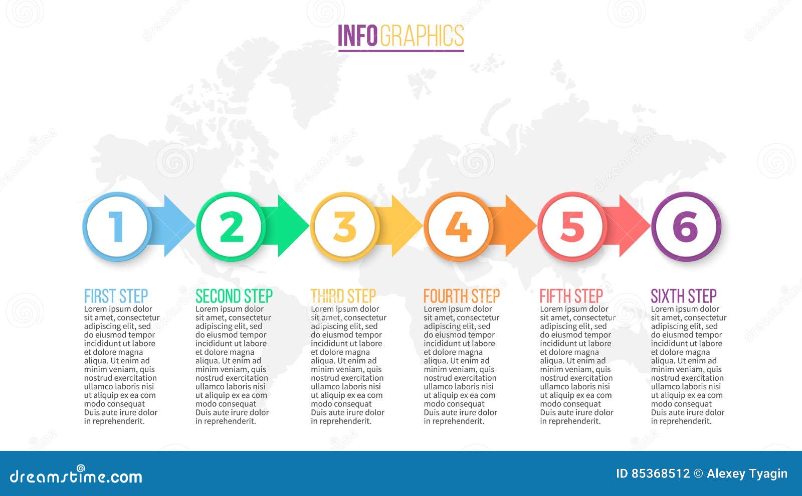 Business Infographics. Presentation Slide, Chart, Diagram With 6 Steps ...