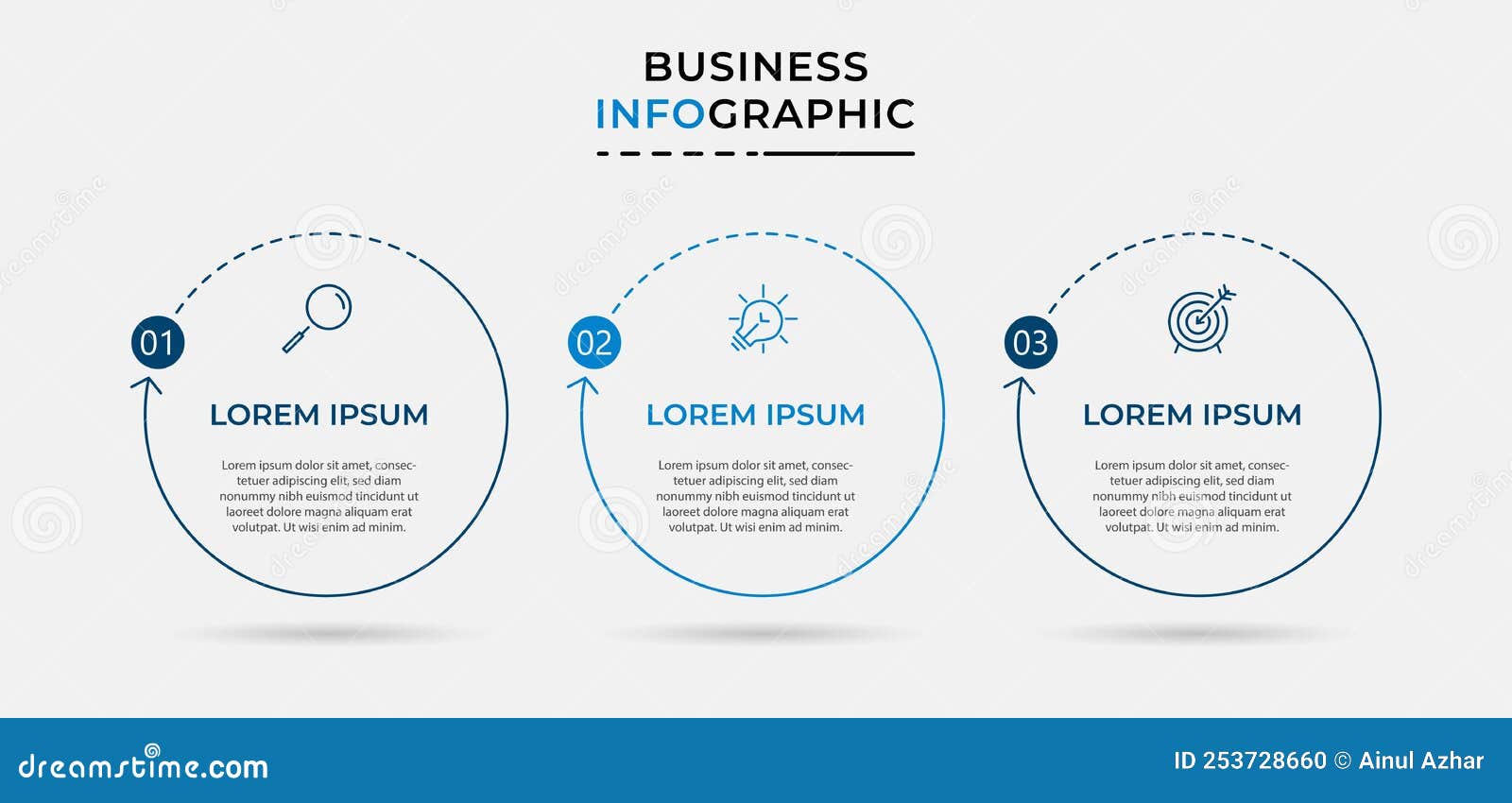 Business Infographic Design Template Vector with Icons and 3 Options or ...