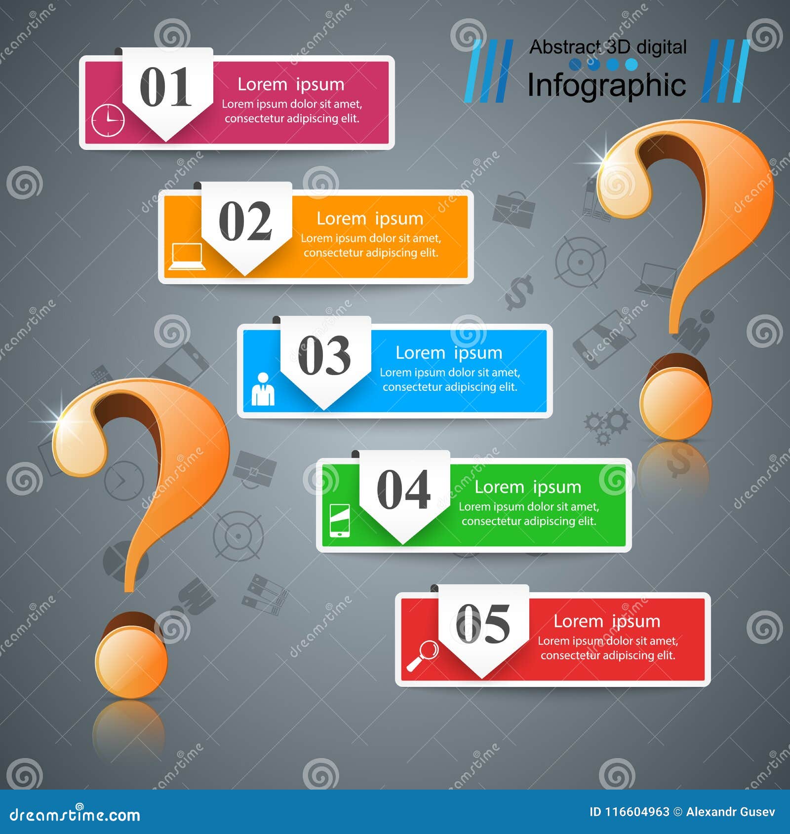Business Infographics. Question Mark. Stock Vector - Illustration of ...