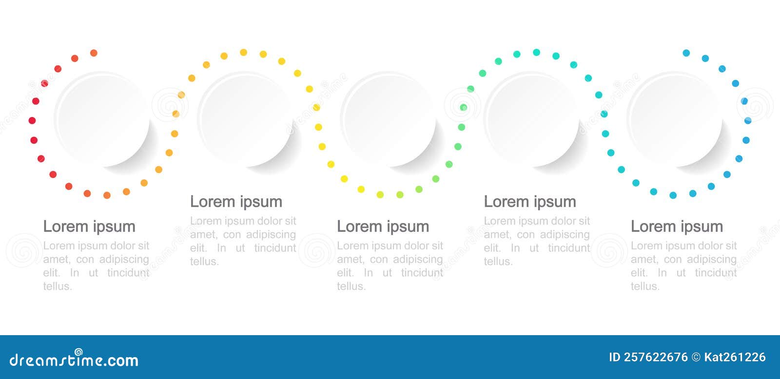 Business Infographics with Round Template Design, 5 Options or Steps ...