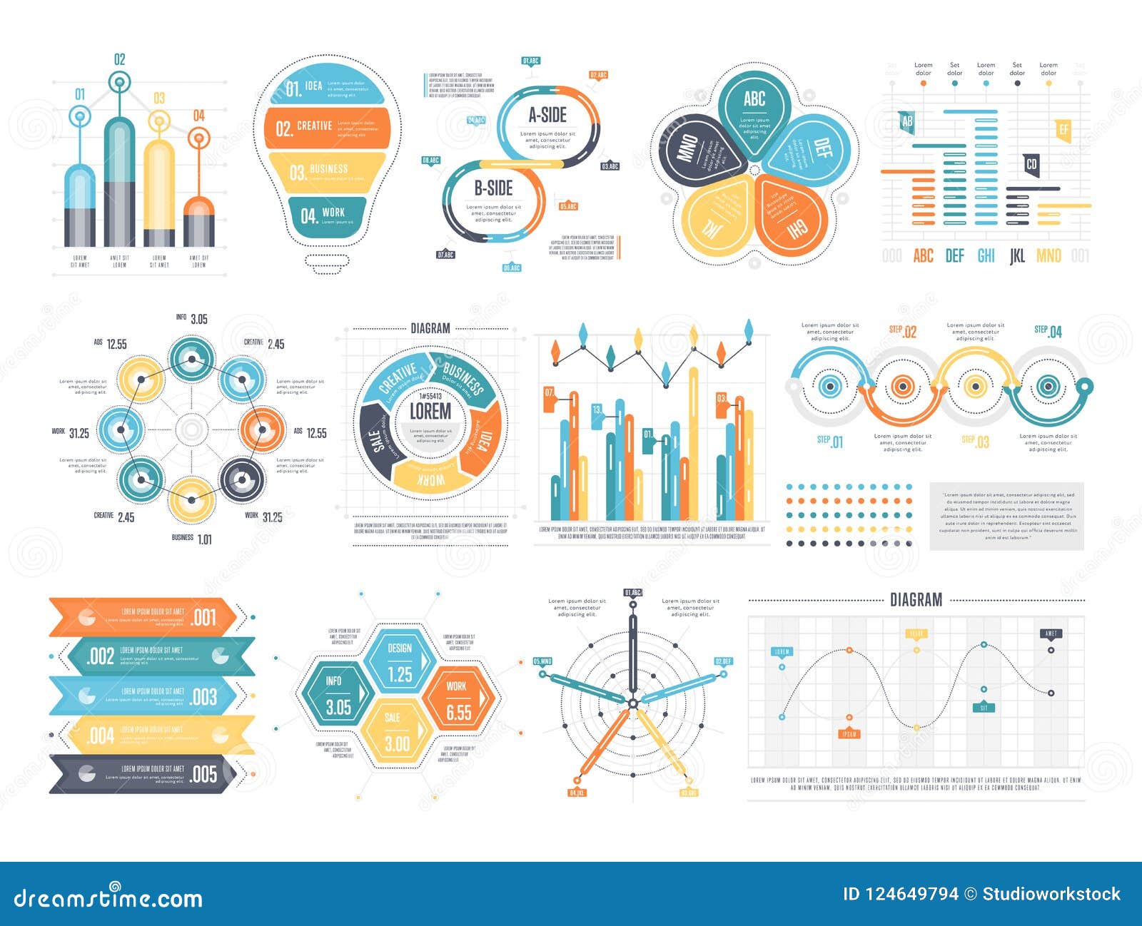 Arrangement of Infographic Templates Stock Illustration - Illustration ...