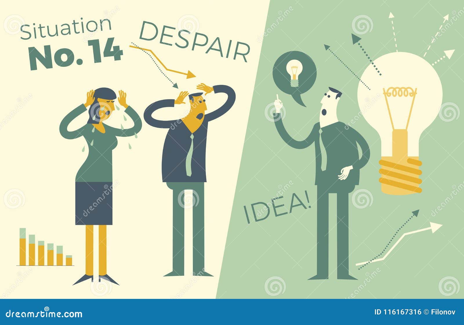 Business Infographics, Business Situations. a Man and a Woman Holding ...