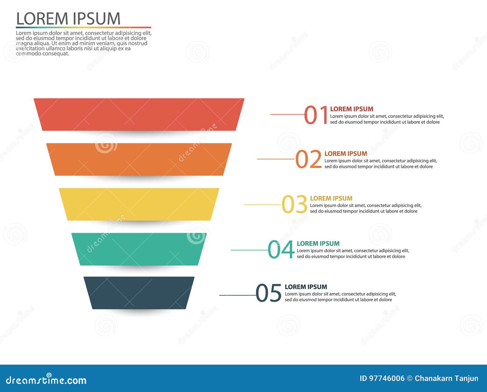 Business Infographics with Stages of a Sales Funnel Stock Vector ...