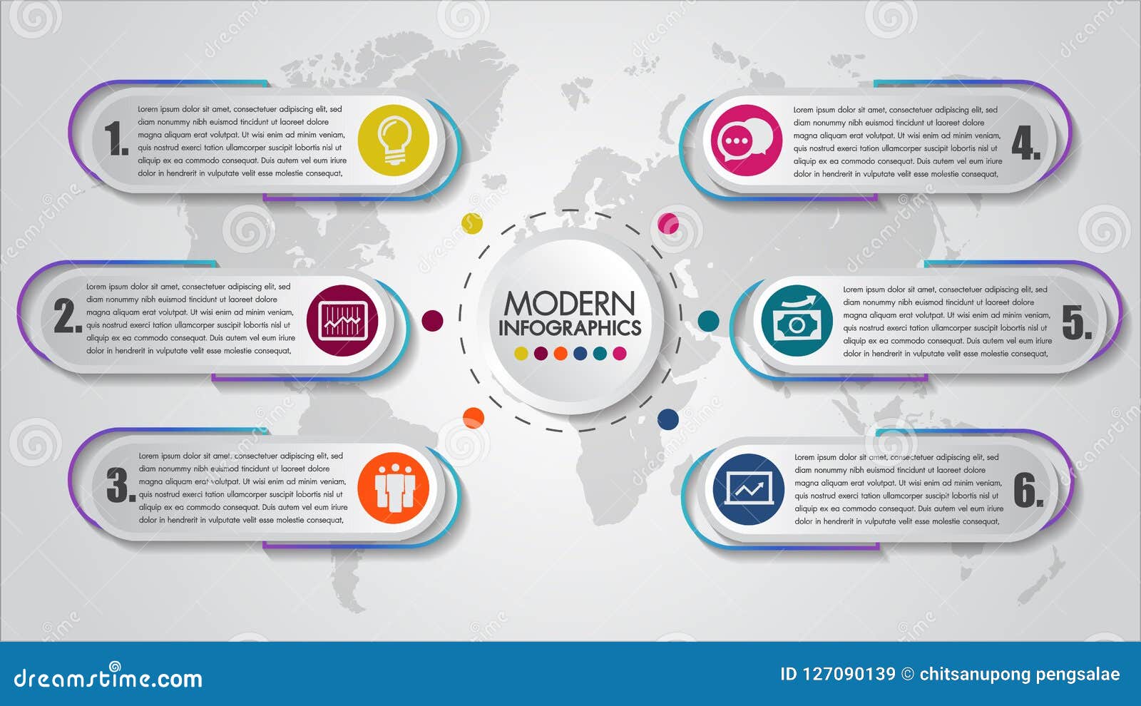 Business Infographics 6 Steps Concept Creative Data Visualization ...