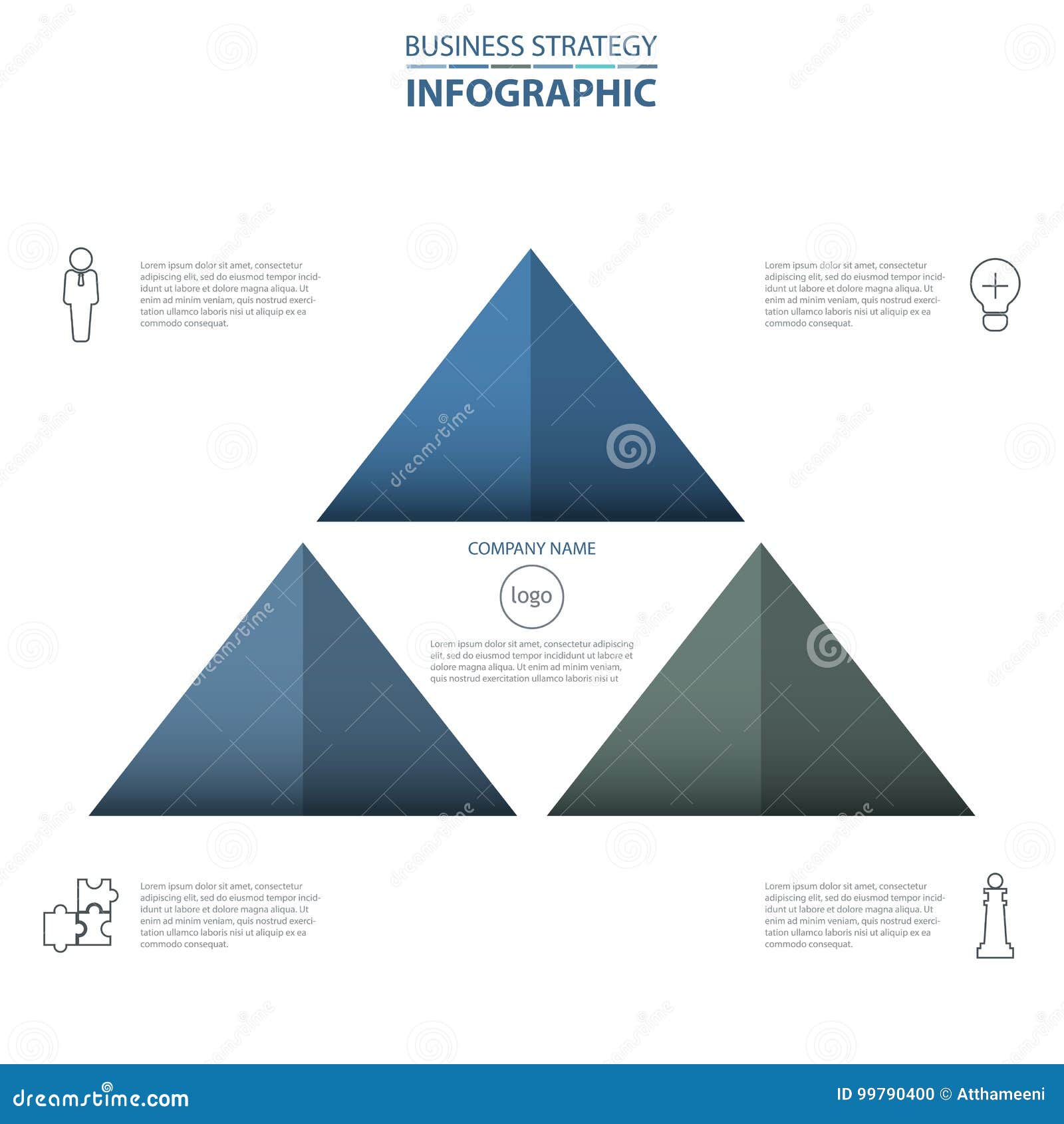 Business Infographics Strategy Design Elements Blue Color Tone Stock ...