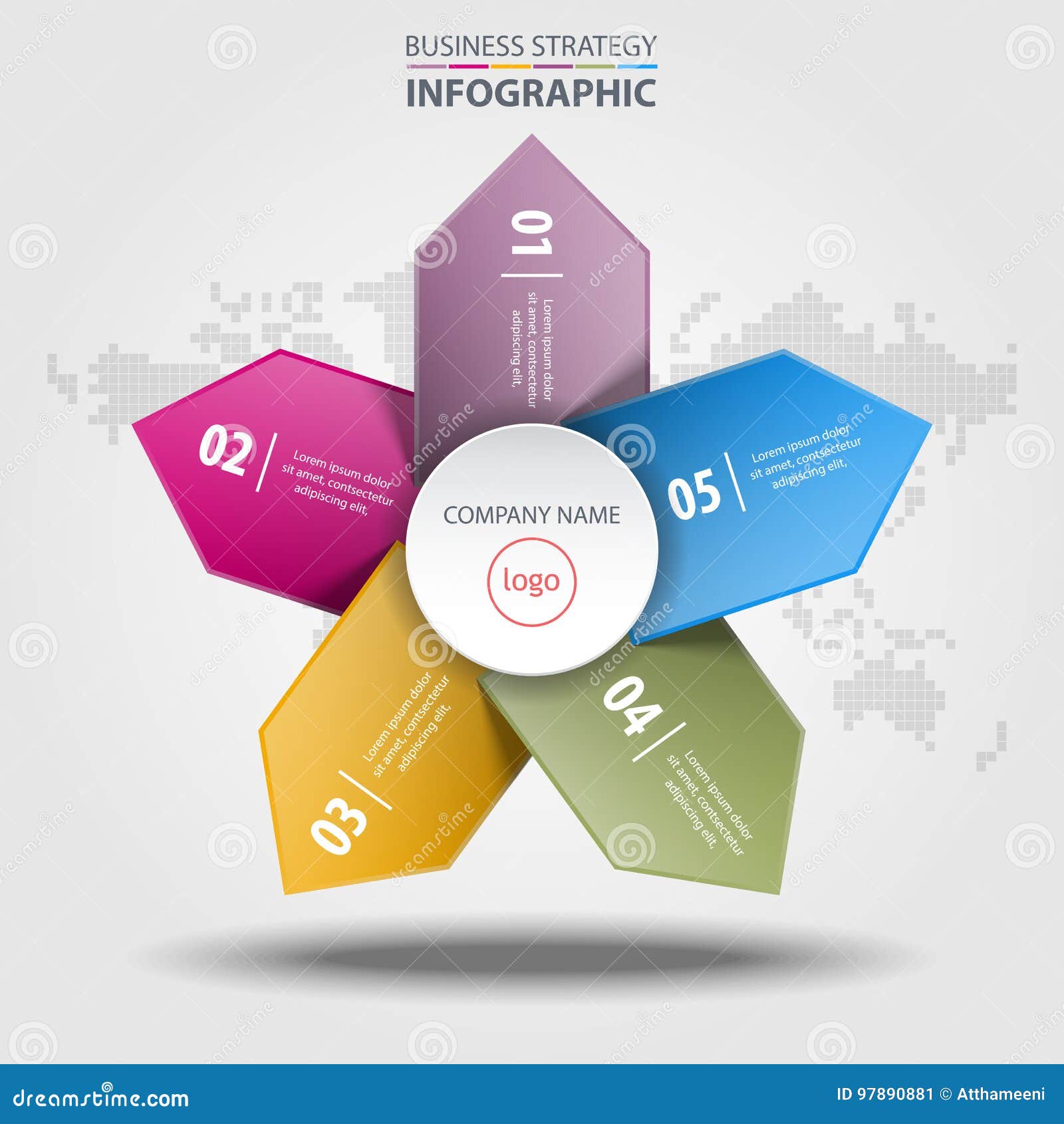 Business Infographics Strategy Design Elements Template Stock Vector ...