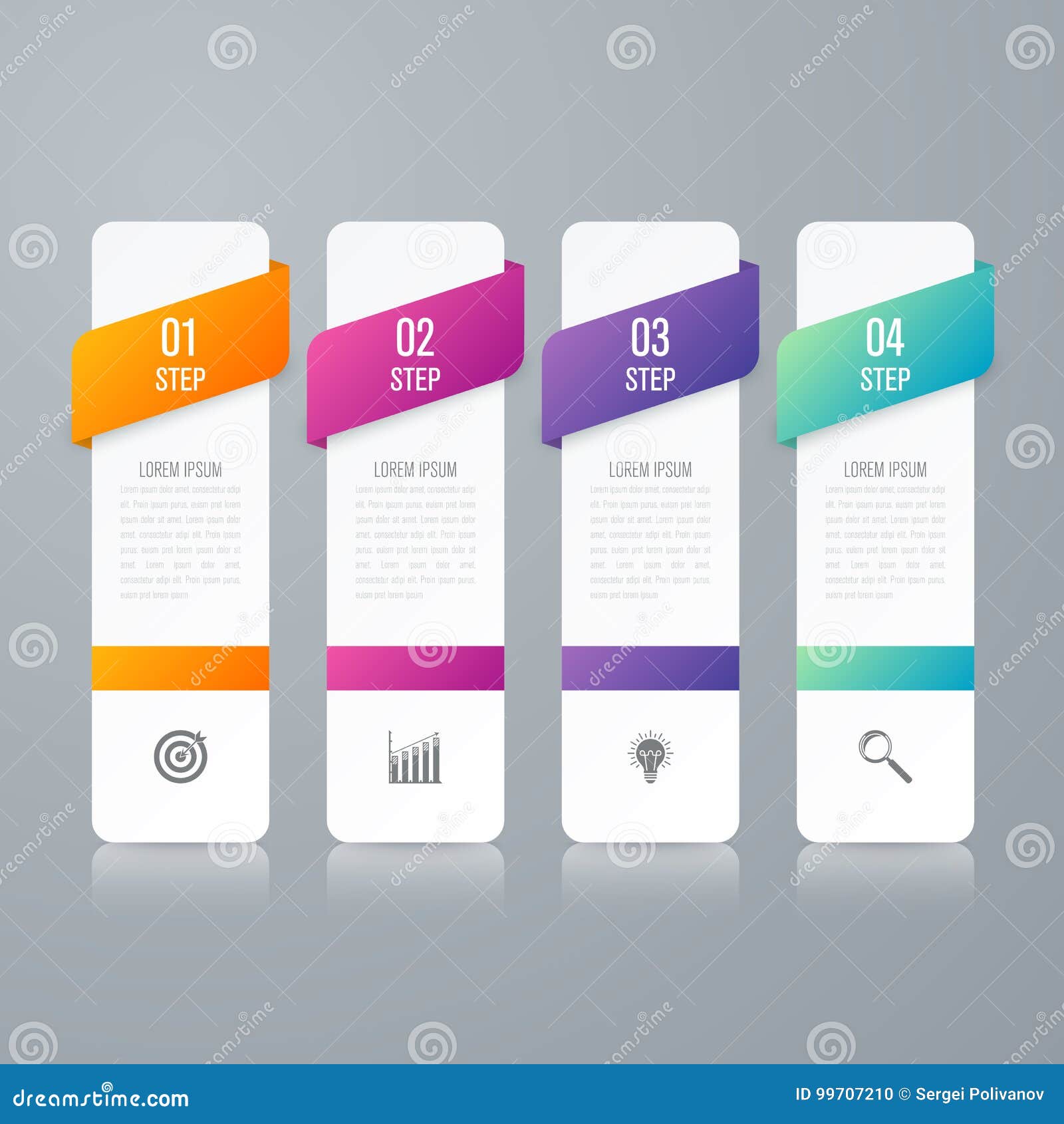 Business Infographics Template 4 Steps with Square Stock Vector ...