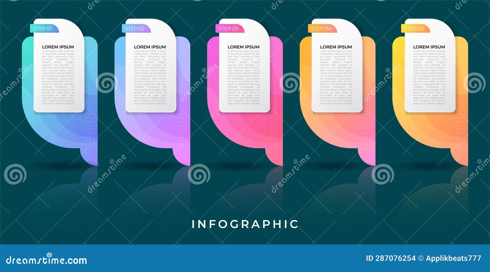 Business Infographics. Timeline with 5 Steps, Labels Stock Vector ...