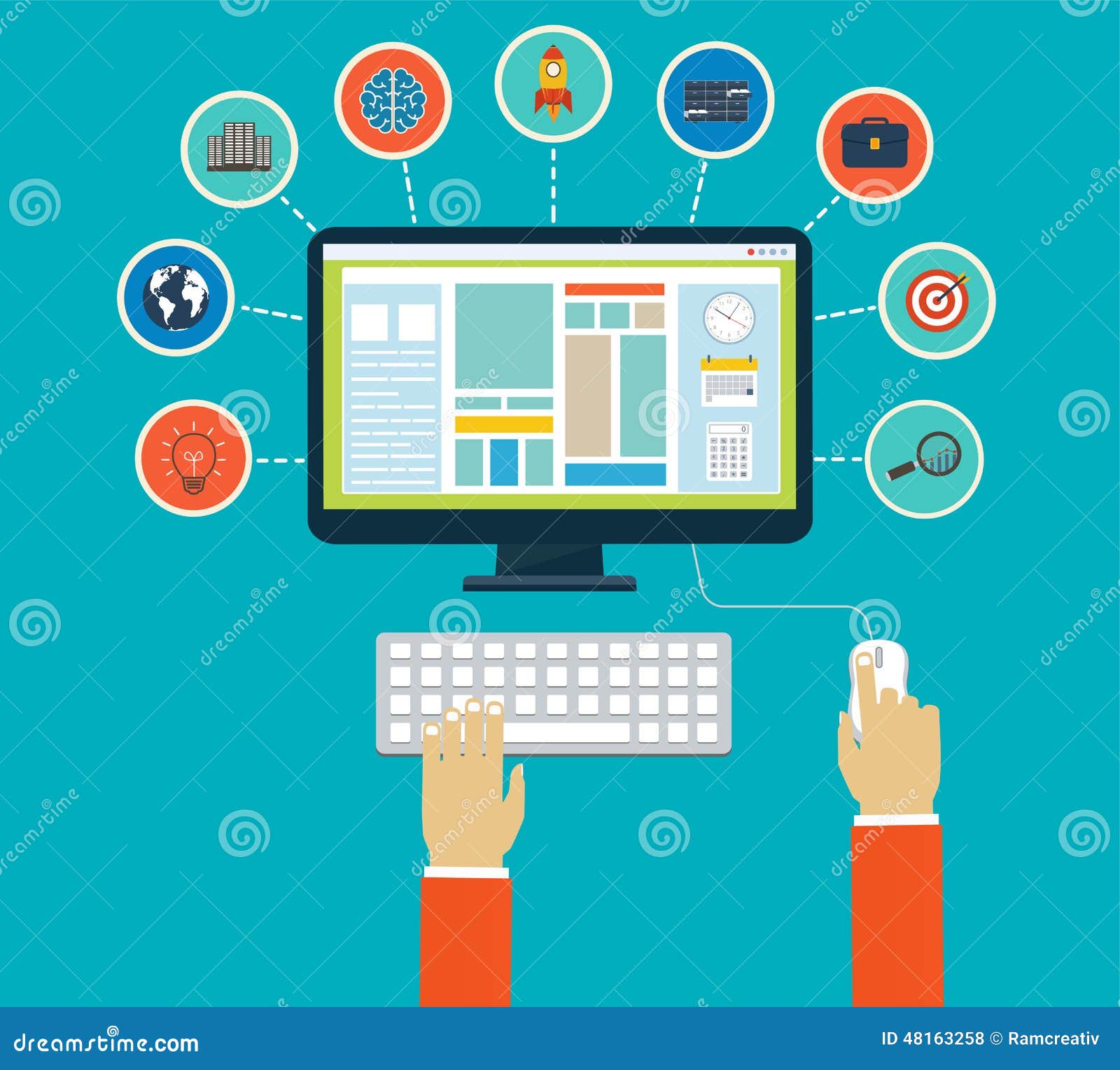 Business Infographics by Using Modern of Digital Devices Stock Vector ...