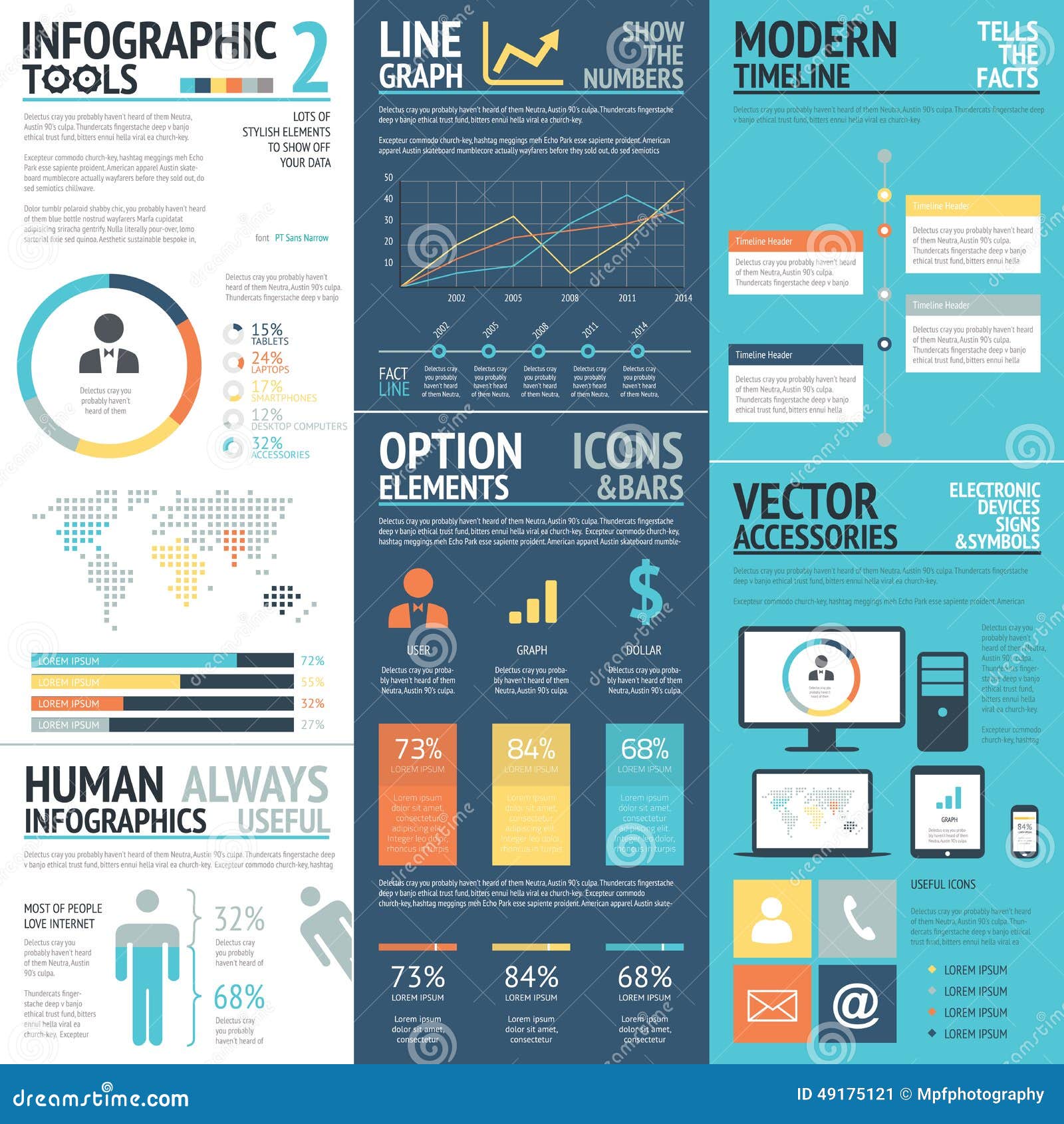 Business Infographics Vector Elements in Flat Business Colors Stock ...