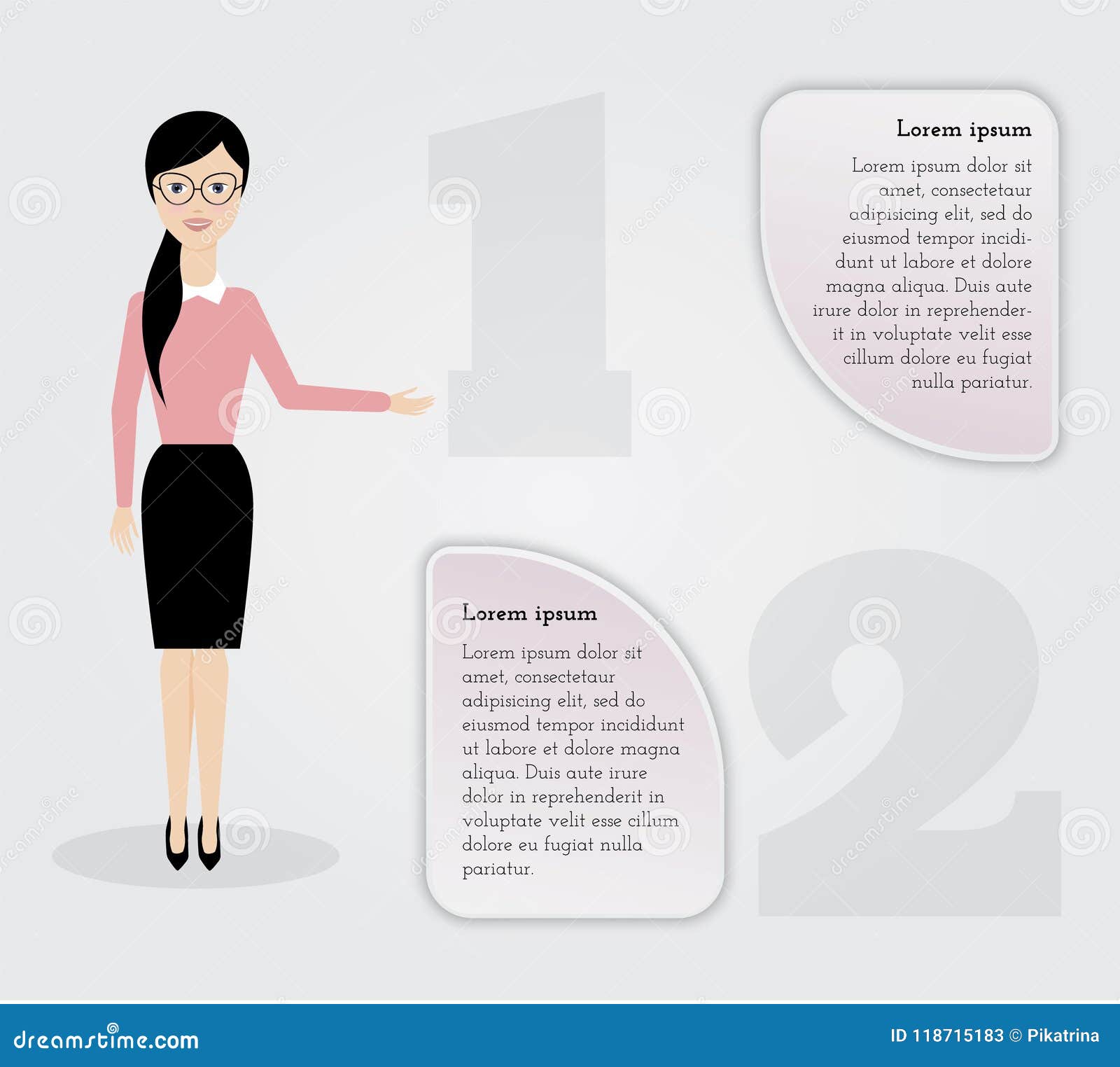 Business Infographics.Woman with Infographics Elements. Stock Vector ...