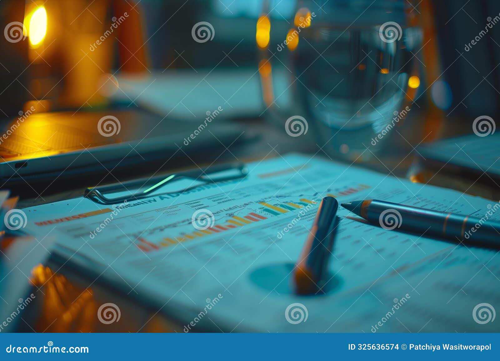 Business Instrument, Reports Being Flipped through, with Key Sections ...