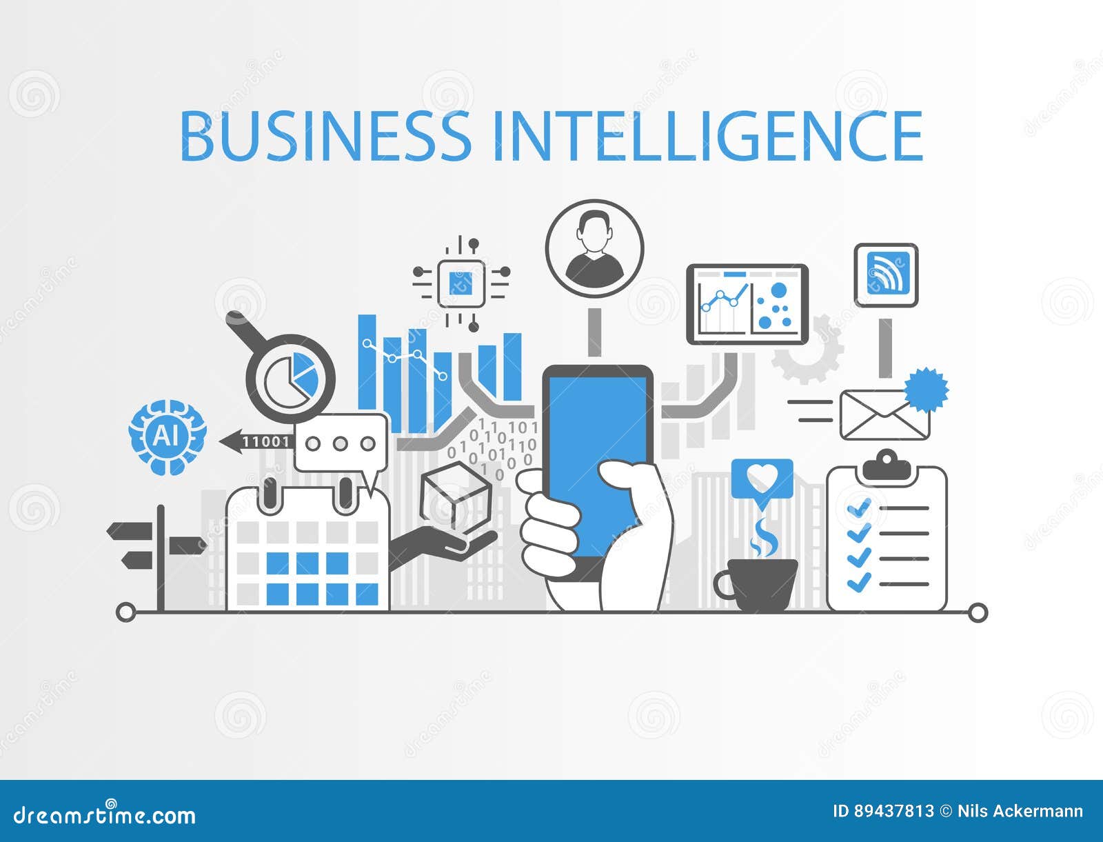 Business Intelligence Concept As Background Illustration with Various ...