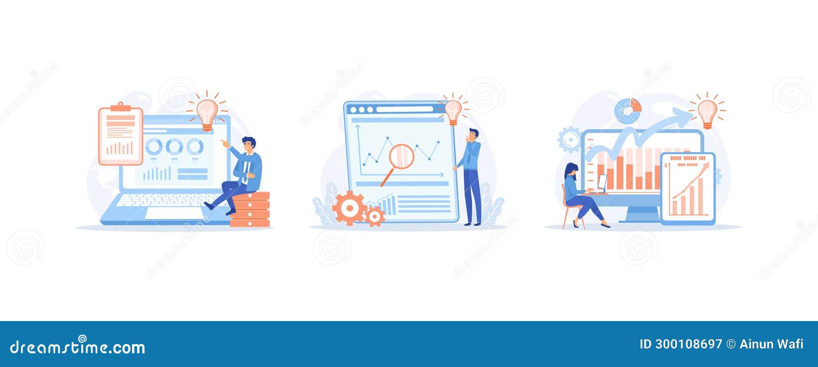 Business Intelligence Concept, Enterprise Strategy Development, Data Analysis. Stock Vector ...