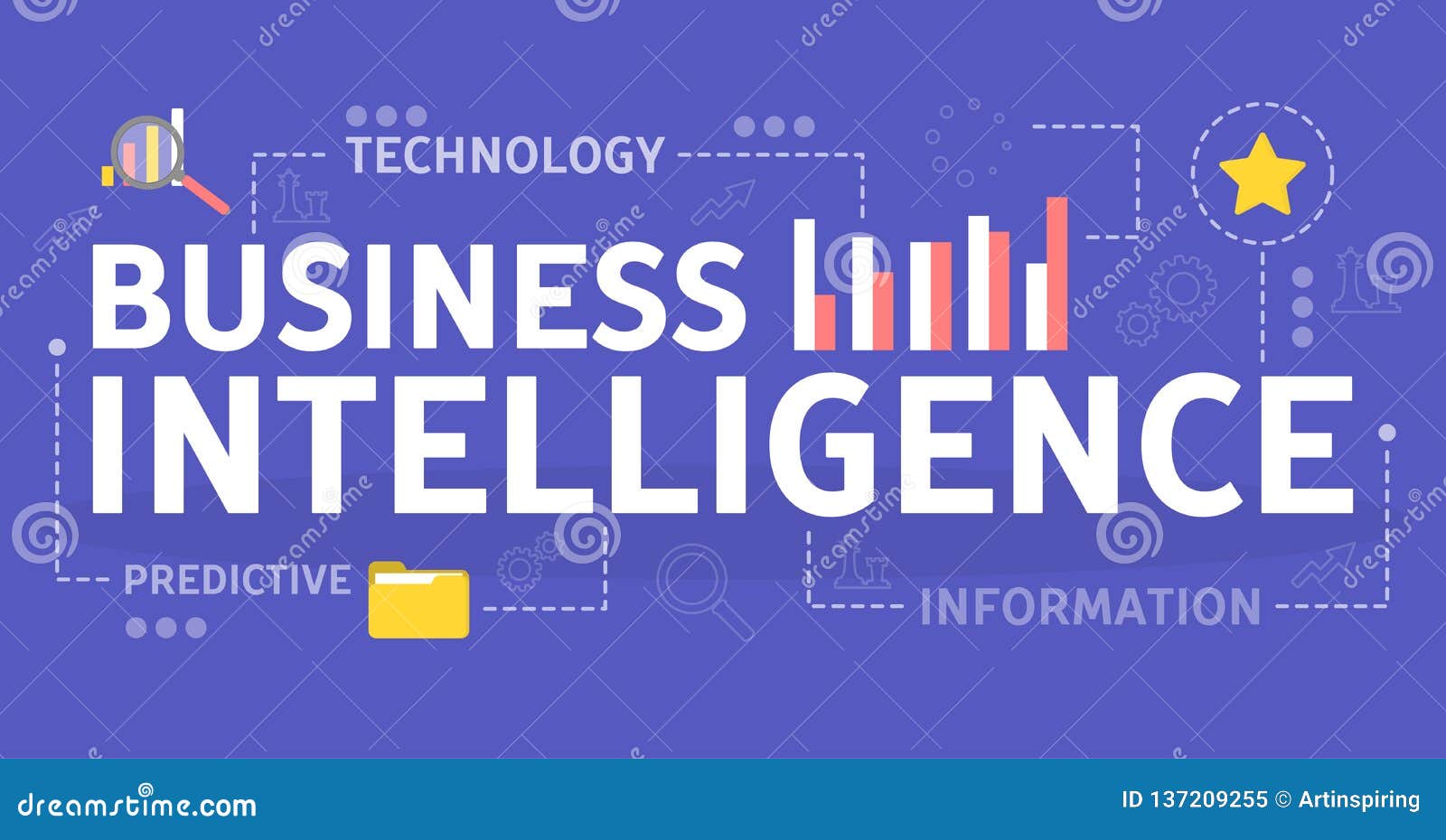 Business Intelligence Concept. Idea of Data Analysis Stock Vector ...