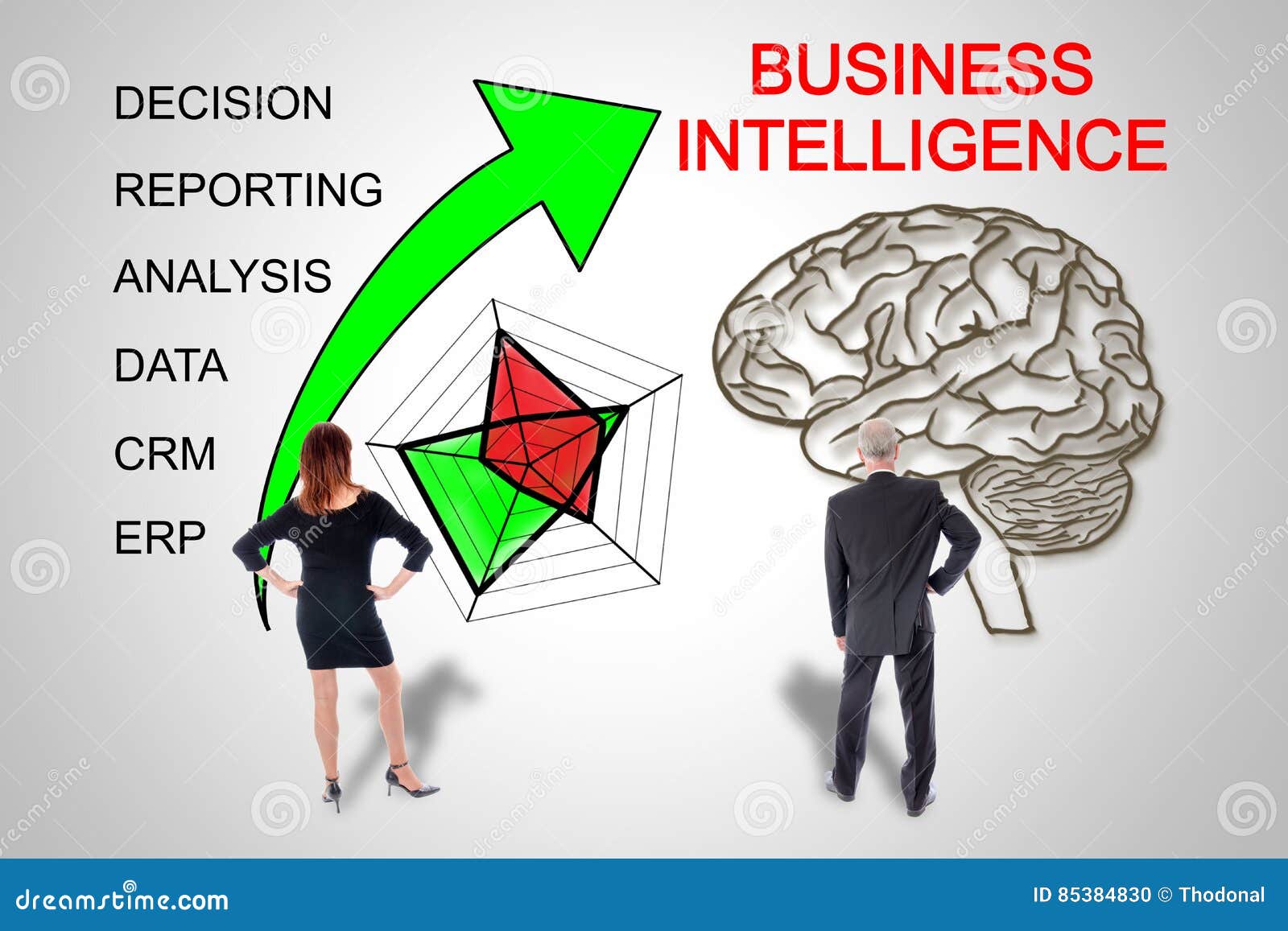 Business Intelligence Concept Watched by Business People Stock Photo ...